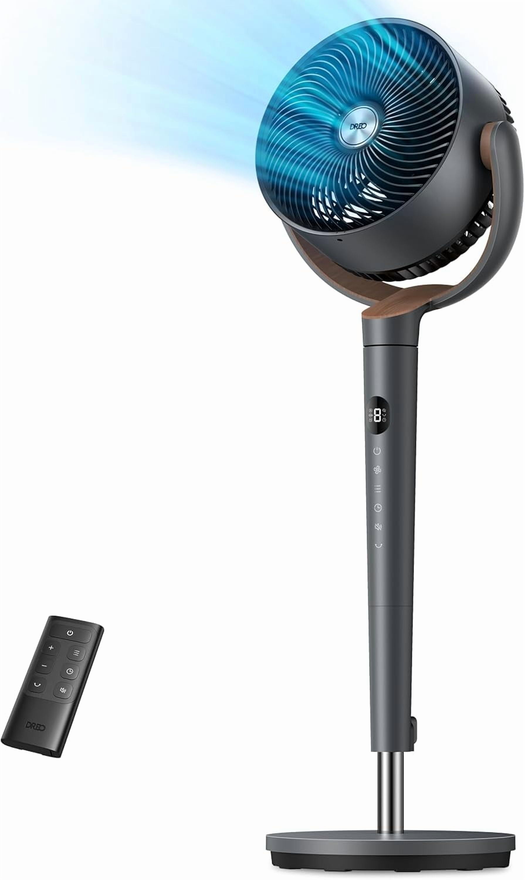 Dreo Pedestal Fan for Bedroom, 120° Oscillating Standing Fan, DC Motor ...