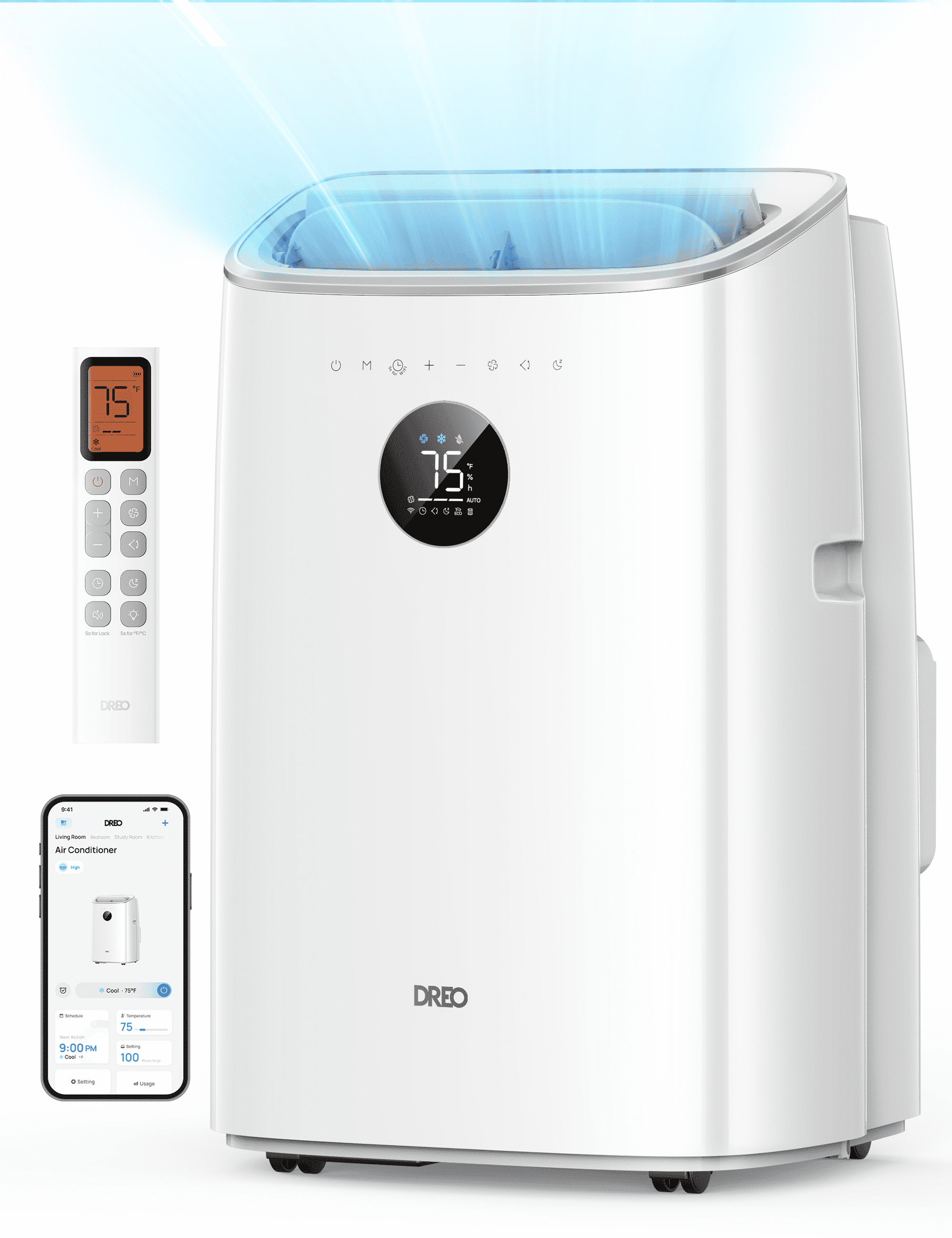 Dreo Portable Air Conditioner 8000 BTU ASHRAE (5000 BTU DOE), Drainage ...