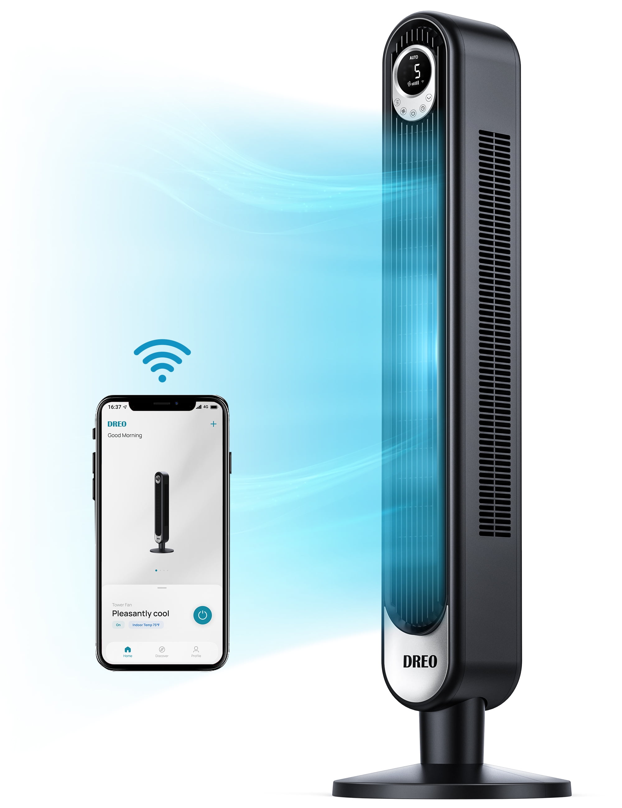 Dreo Smart Tower Fan WiFi Voice Control, Works with Alexa/Google ...