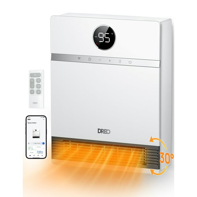 Dreo Smart Wall Heater, IP24 Electric PTC Space Heater for Indoor Use ...