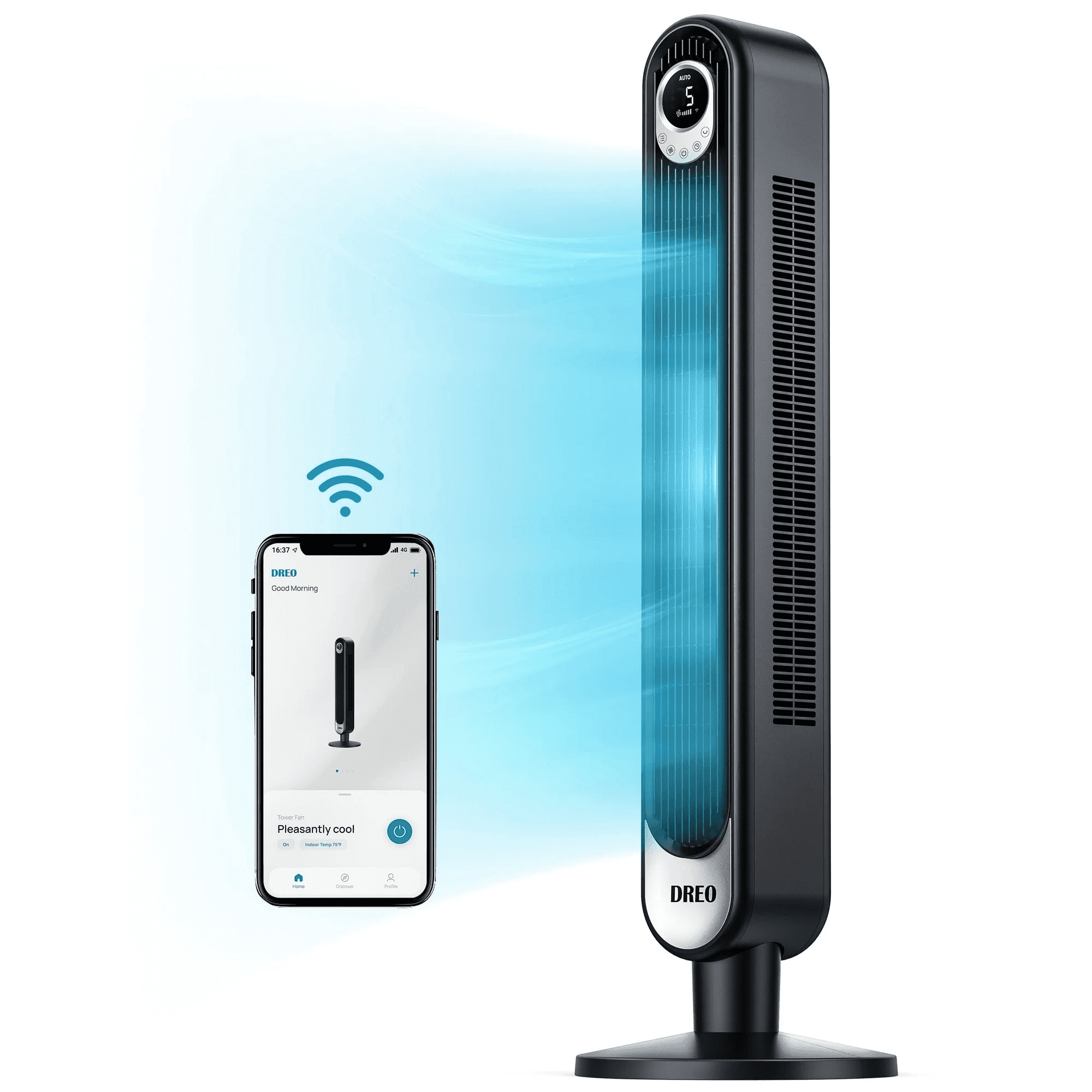 Dreo Smart Tower Fan WiFi Voice Control, Works with Alexa/Google ...