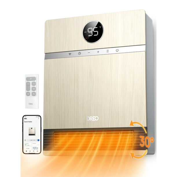 Dreo Wall-Mounted Heater, Smart Space Heaters for Home, Adjustable ...