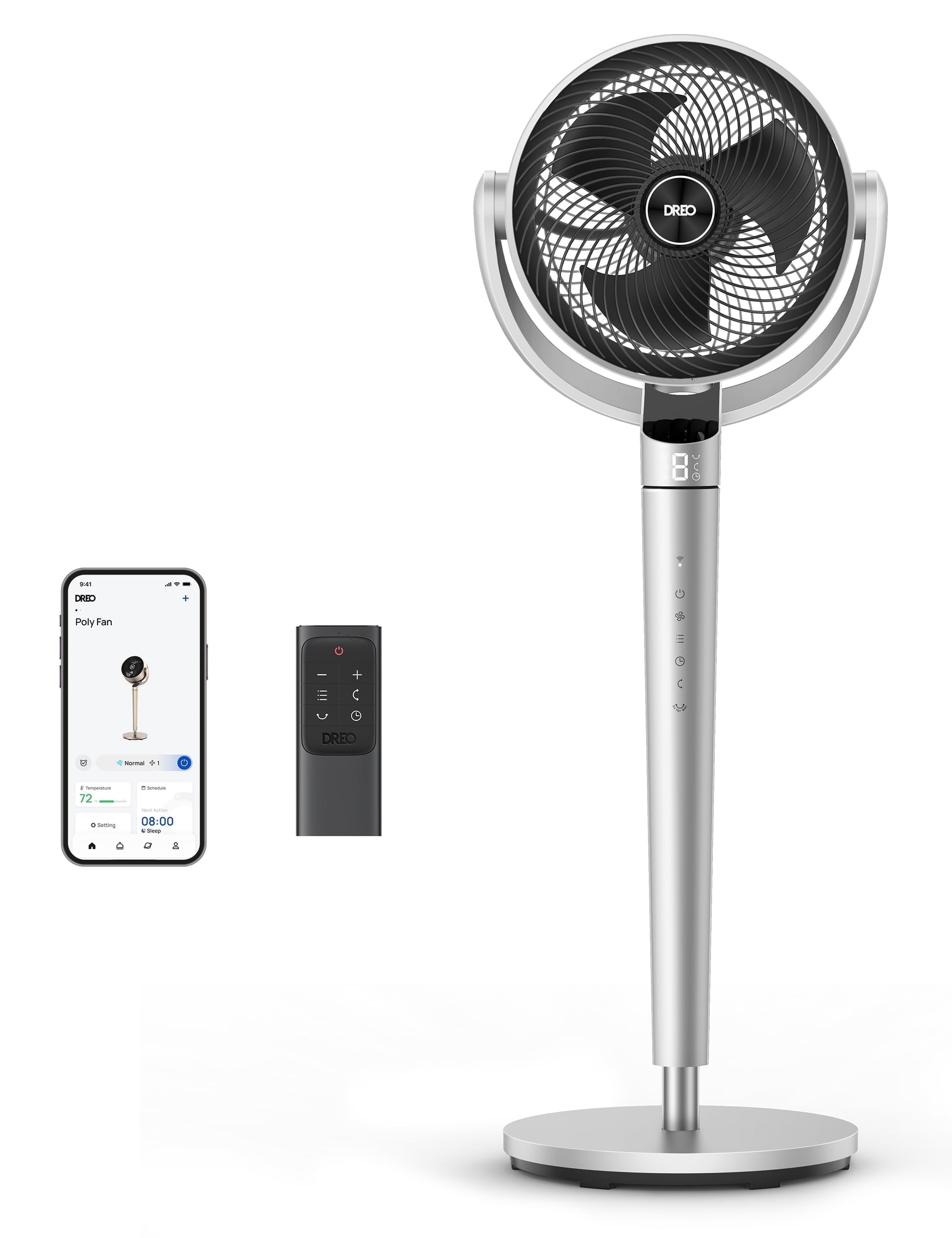 Dreo Oscillating Fan for Bedroom,150°+120° Omni-Directional Quiet Floor ...