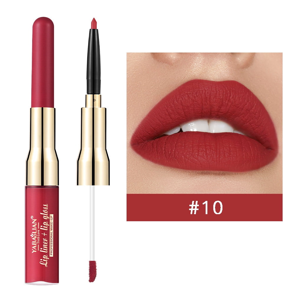 Dreparja 2 IN 1 Matte Lip Liner and Lipstick Combo Red Lip Gloss Pencil ...