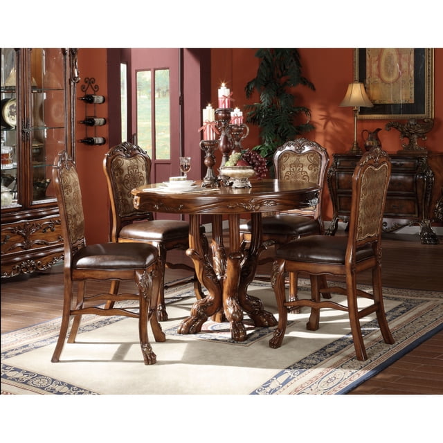 Saltoro Sherpi Dresden Dining Wood Round High Counter Height Table ...