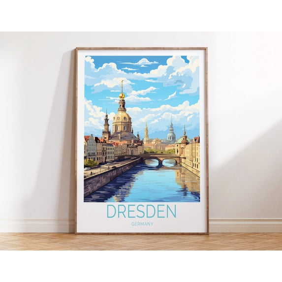 Dresden Germany City Birthday Travel Scenery Wall Art, Unframed Paper ...