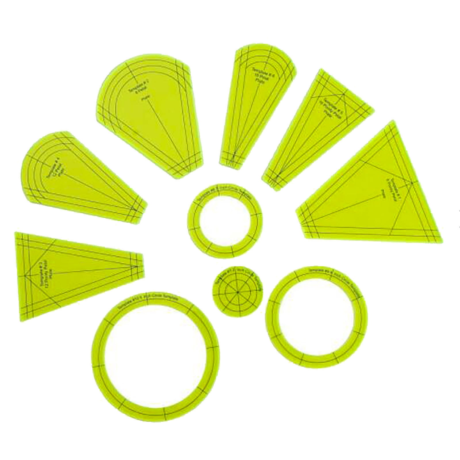 Dresden Plate Template Set - Quilting Cutting Mats, 10 Templates for ...