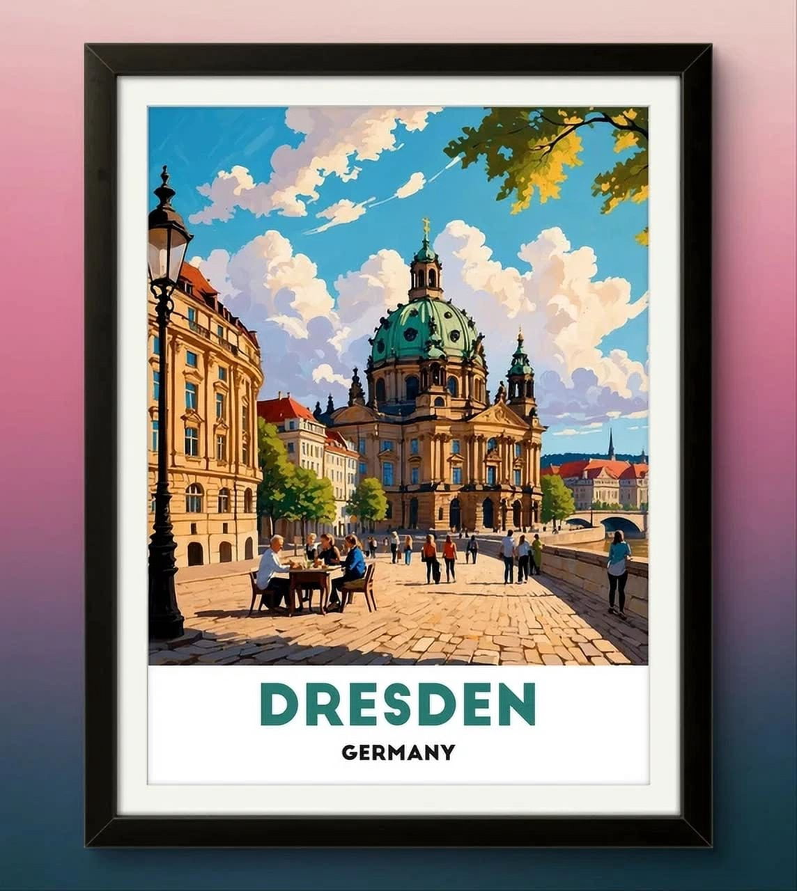 Dresden Poster Â€“ Frauenkirche Dresden, Historic German Landmark Print ...