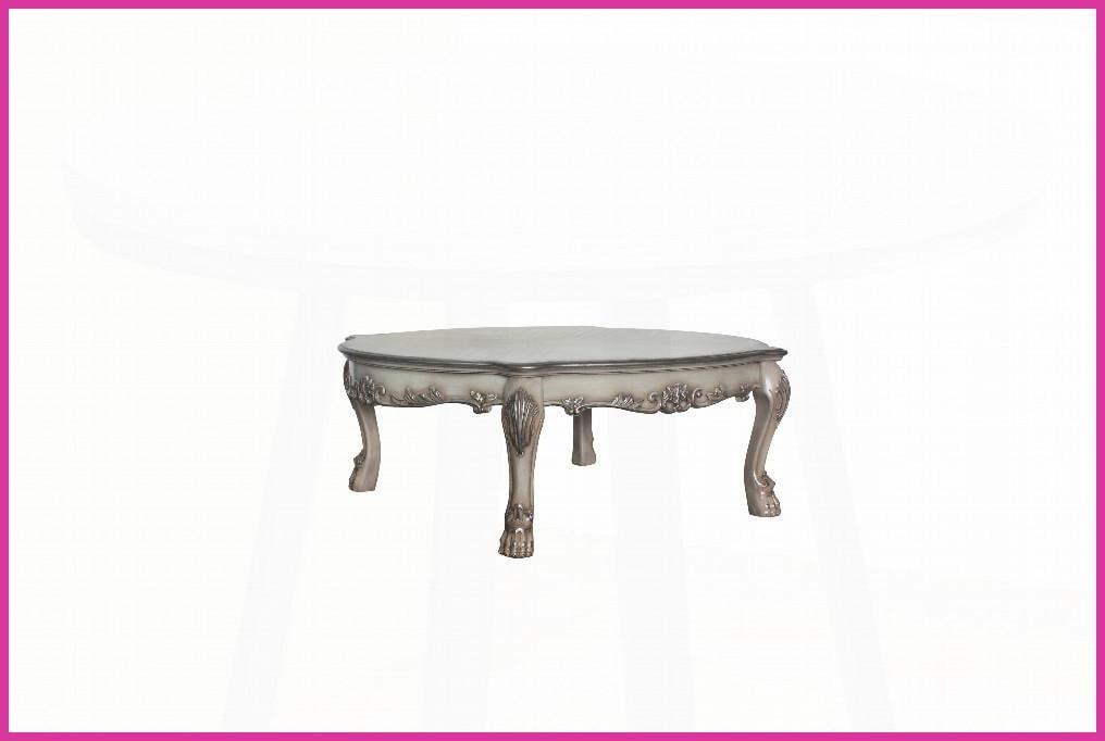 Dresden Vintage Bone White Transitional Coffee Table - Scalloped Apron ...