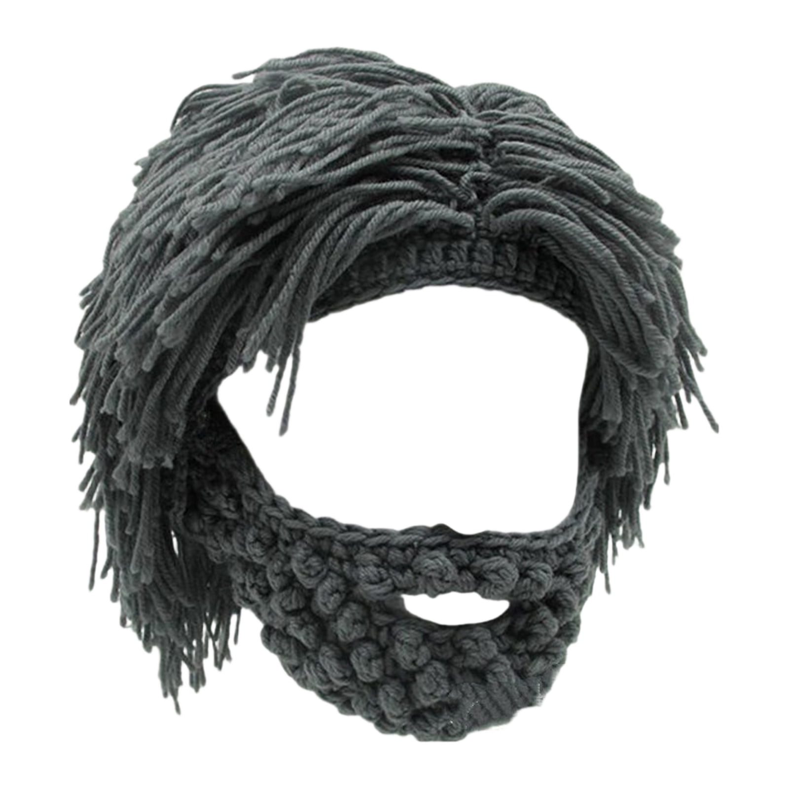 Dresfit Acrylic Punk Style Beanie with Attached Straight Hair Wig and ...