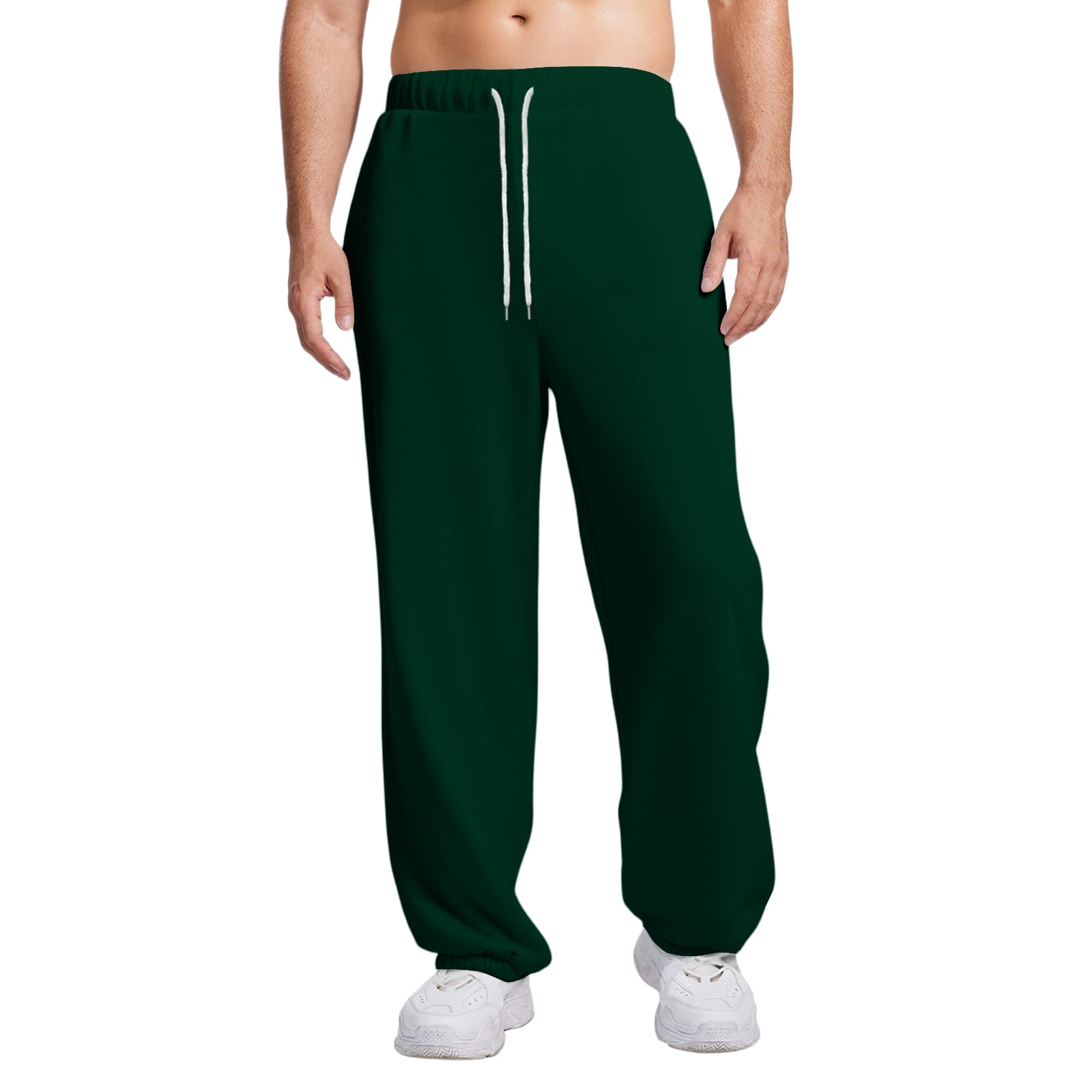 Dresfit Baggy Joggers Men Cotton Cuffed Sweatpants Fall Solid Loose Fit ...