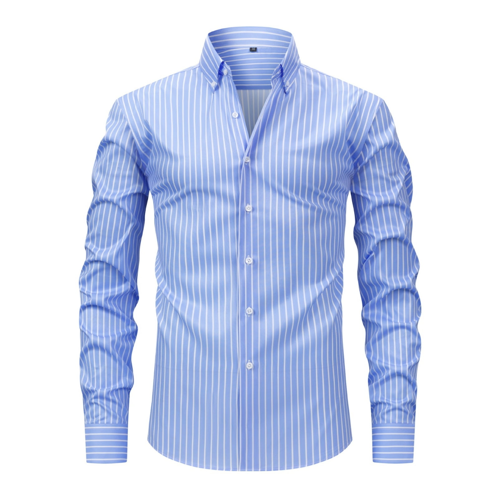 Dresfit Button Down Shirt Men Striped Dress Shirts Summer Anti Wrinkle ...
