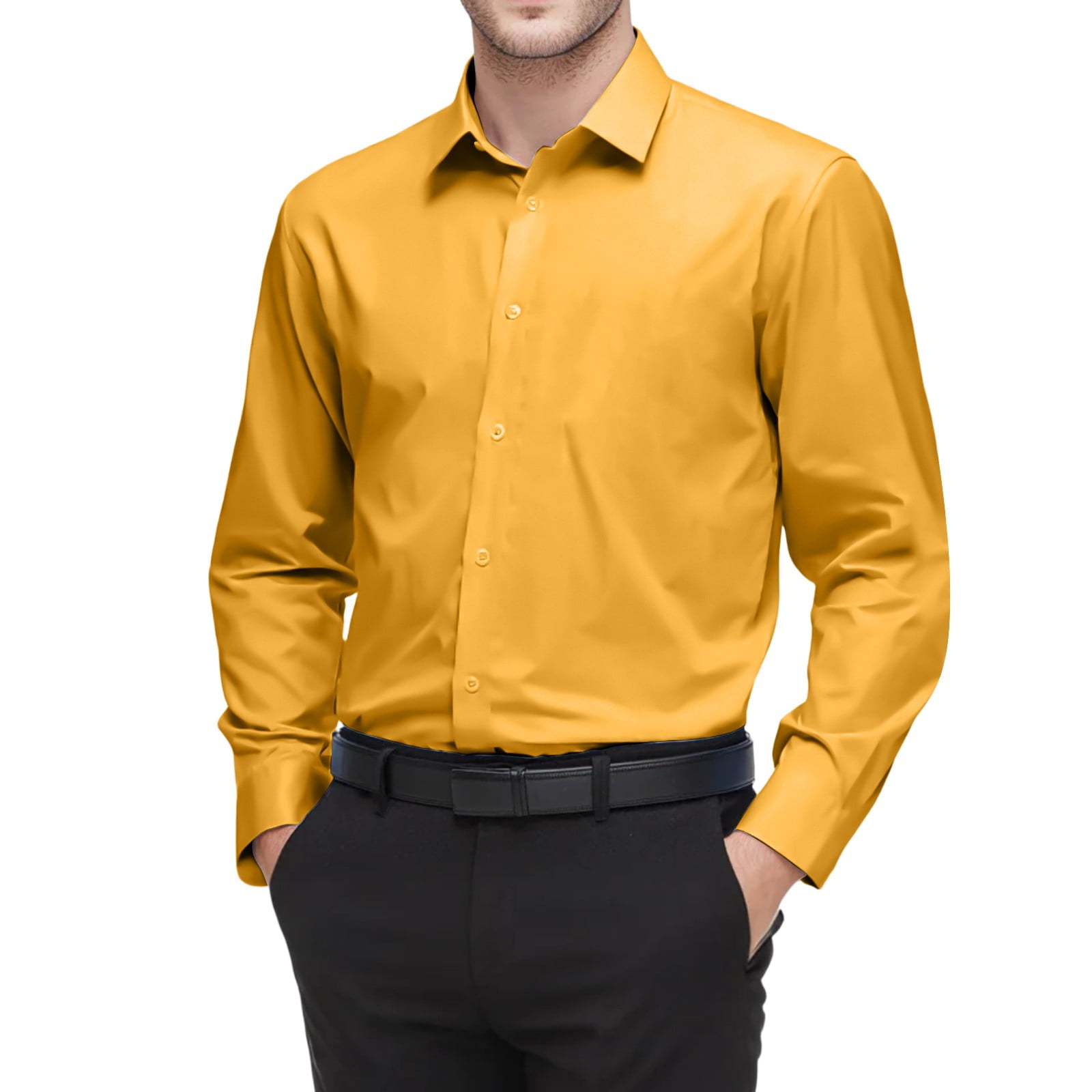 Dresfit Button Down Shirt for Men Long Sleeve Dress Shirts Spring ...