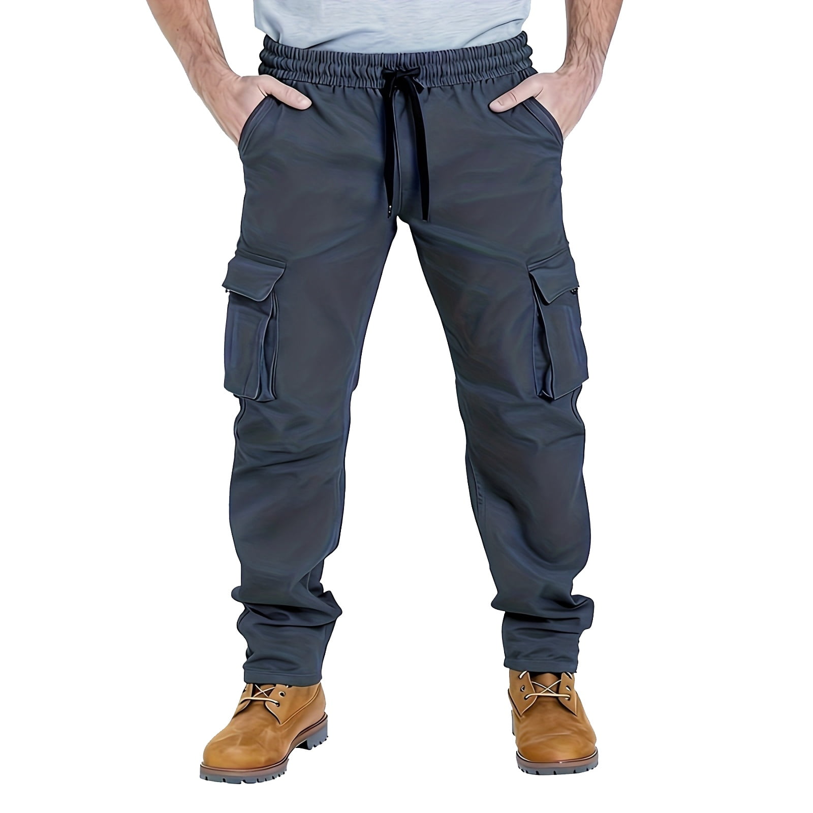 Dresfit Cargo Pants Mens Drawstring Relaxed Fit Baggy Sweatpants Open ...