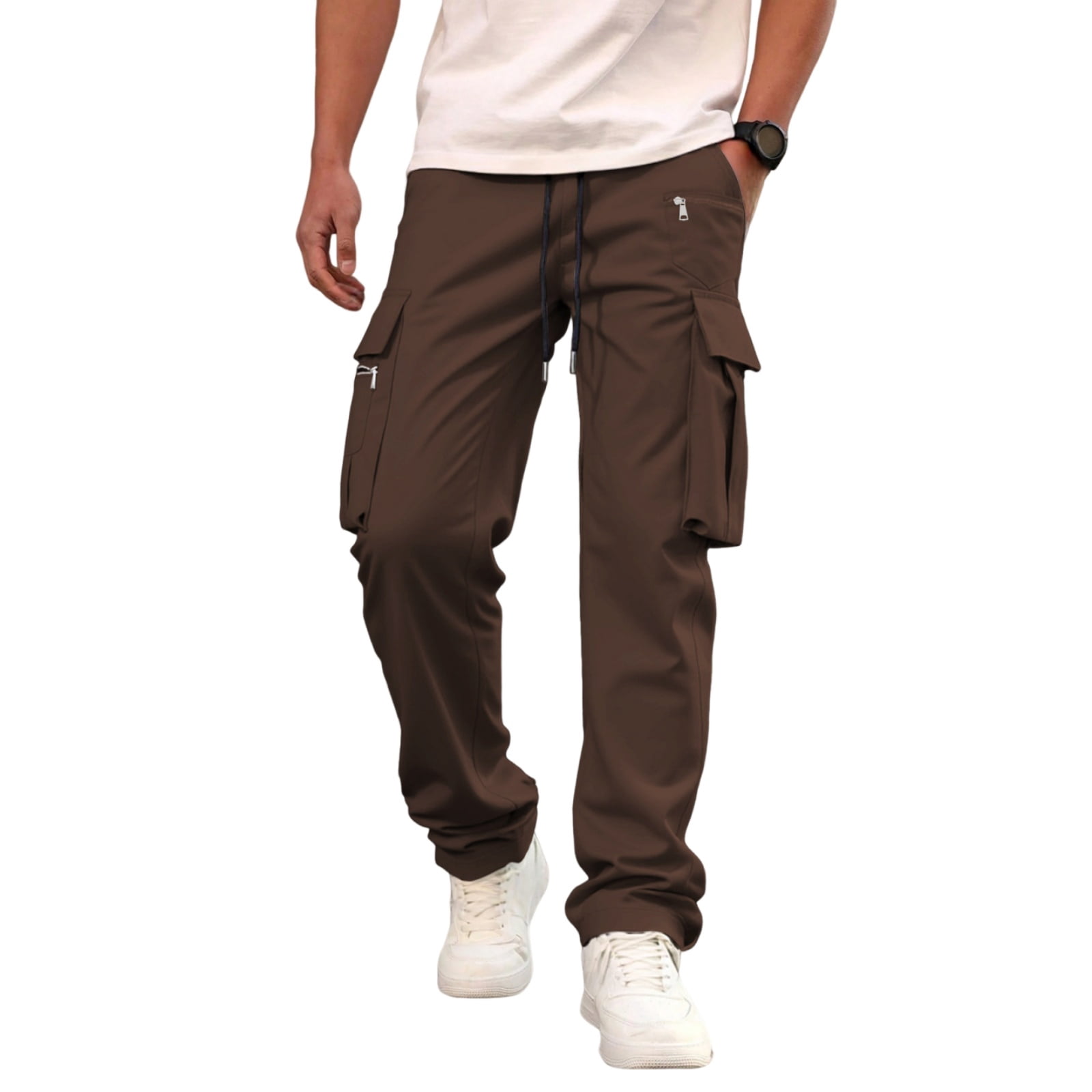 Dresfit Cargo Sweatpants Men Uncuffed Elastic Waist Baggy Pants Casual ...
