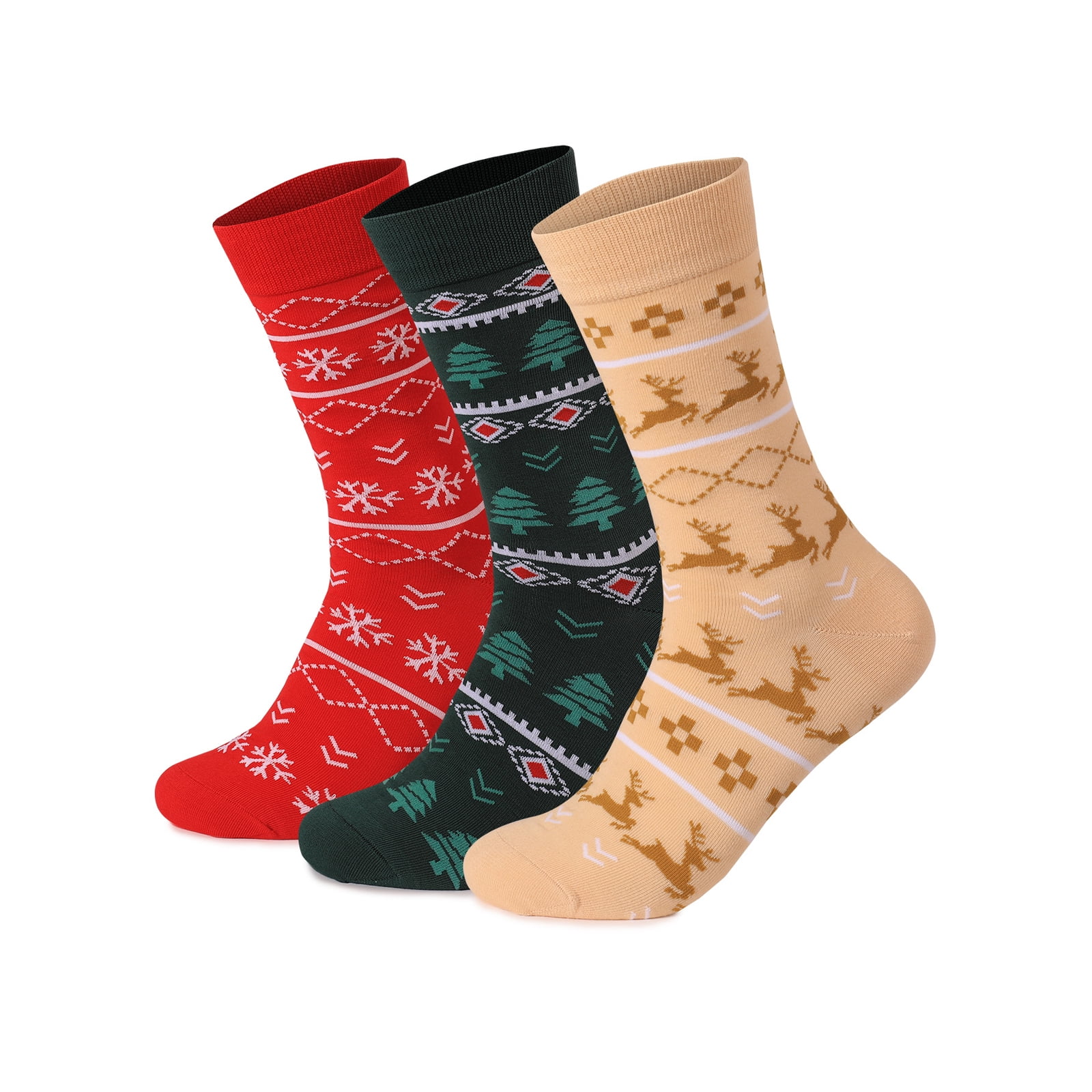 Dresfit Christmas Dress Socks for Men and Women Colorful Cotton Long ...