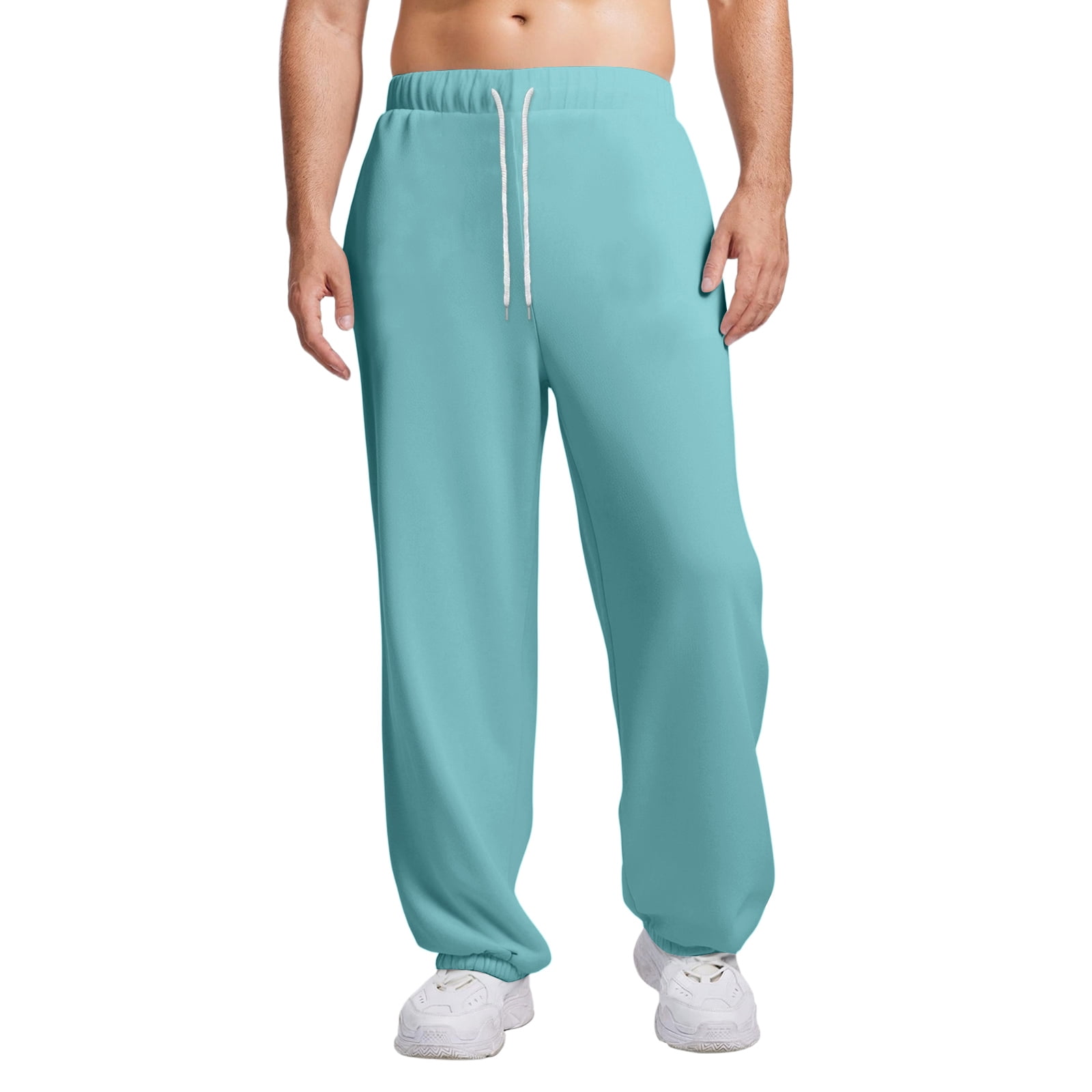 Dresfit Cuffed Sweatpants Mens Baggy Cotton Joggers Winter Cinched ...