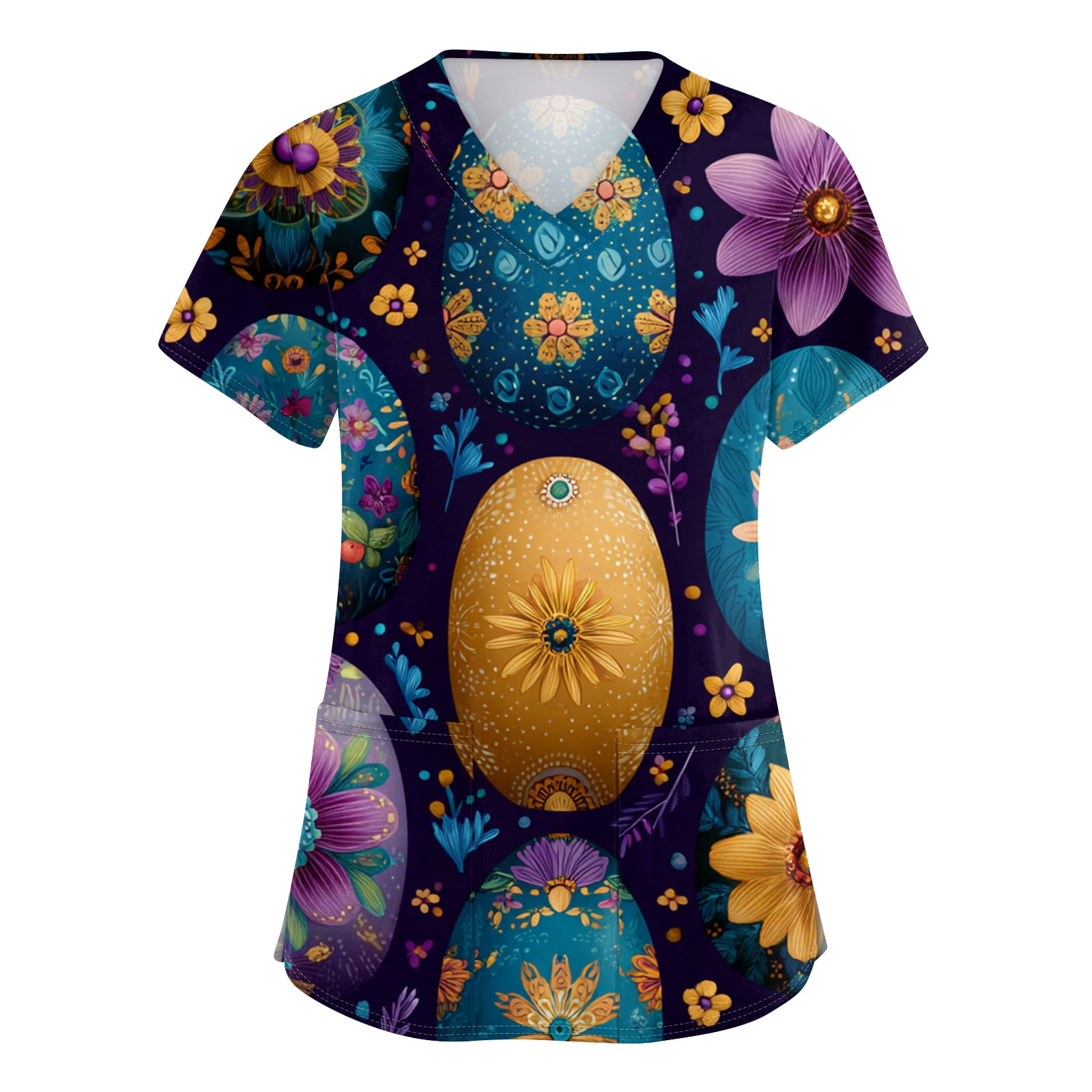Dresfit Easter Scrub Tops Women 2026 V Neck Graphic Holiday Medical ...