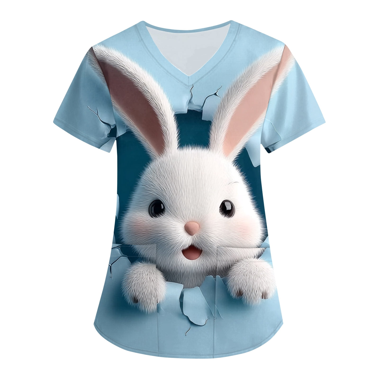 Dresfit Easter Scrub Tops for Women 2026 V Neck Graphic Holiday Medical ...