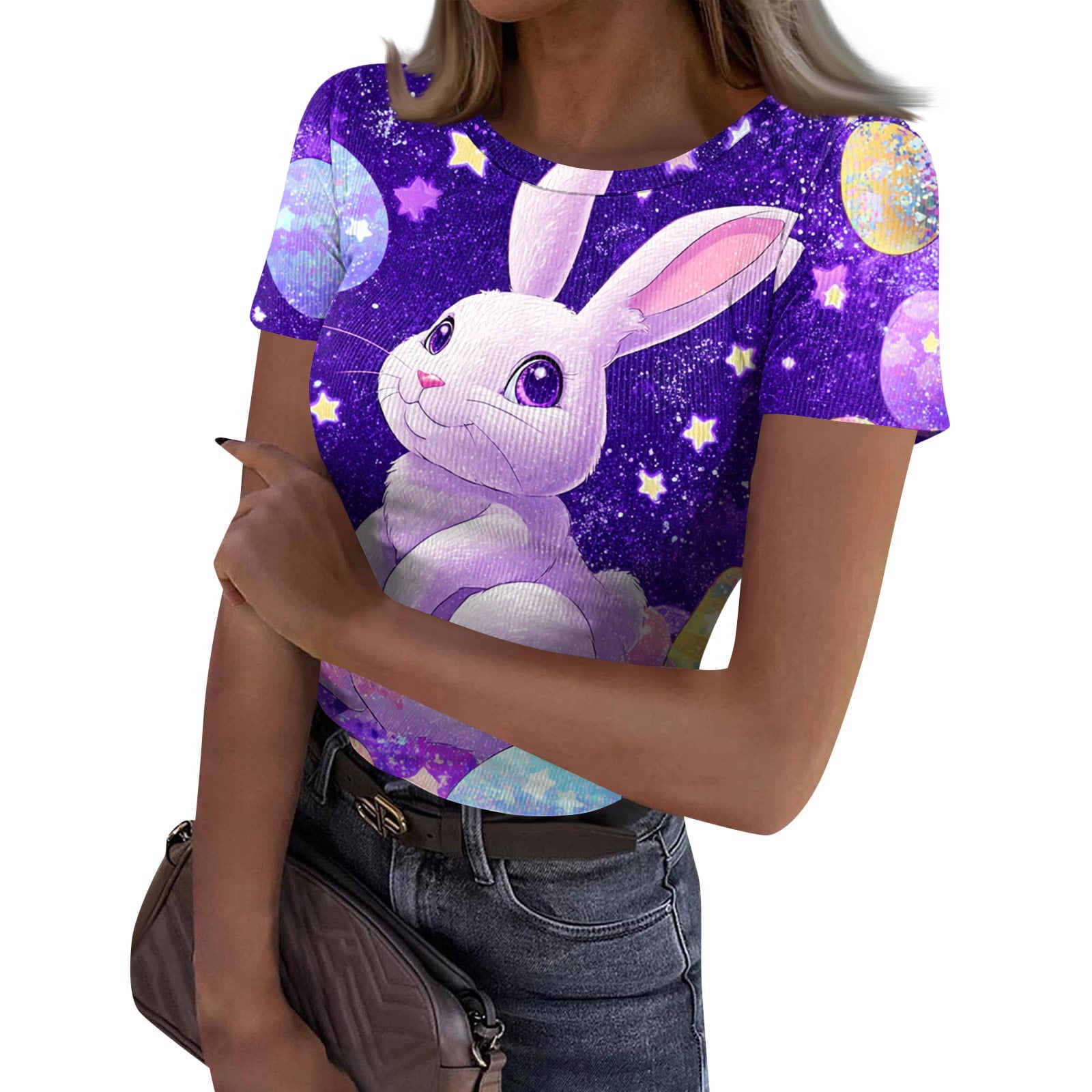 Dresfit Easter Shirts Women 2026 Baggy Long Sleeve Crewneck Tees ...