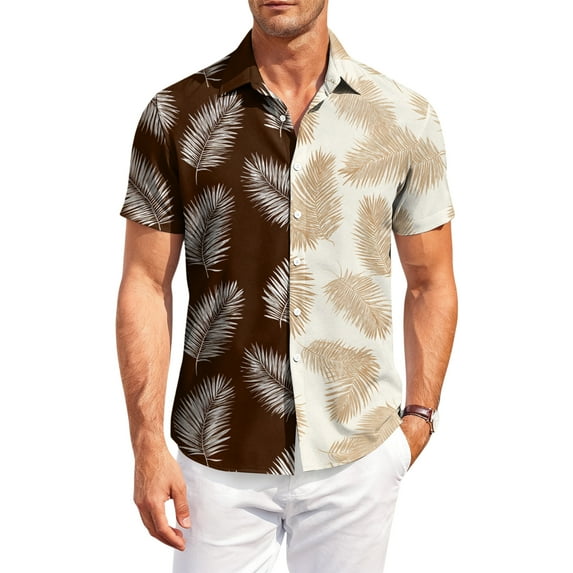 Dresfit Hawaiian Shirt Mens Short Sleeve Button Down Polo Shirts 2026 ...