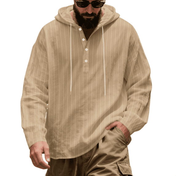 Dresfit Linen Shirts for Men Drawstring Henley Shirts Summer Spring ...