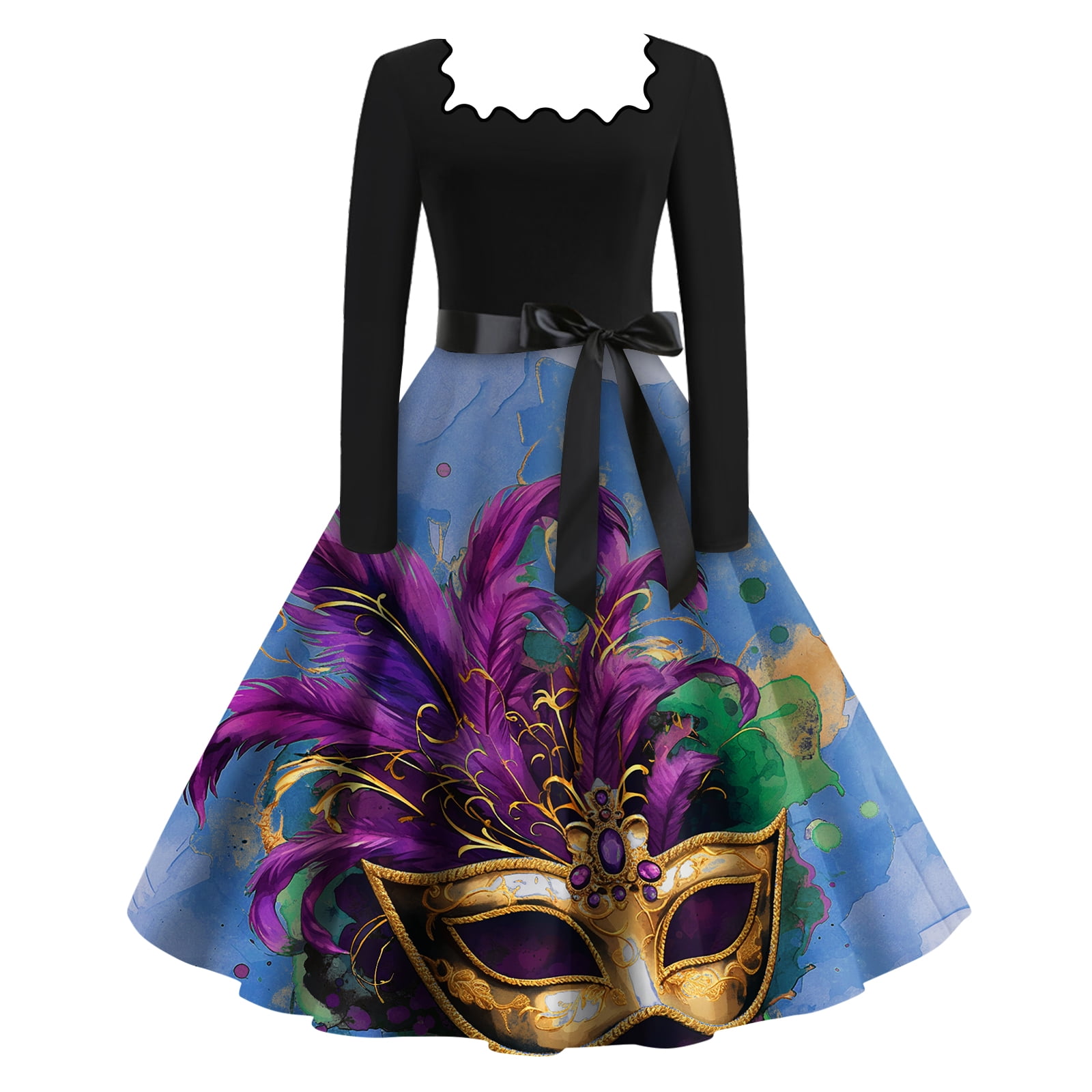 Dresfit Mari Grass Dress Women Heart Print Long Sleeves Dresses 2026 ...