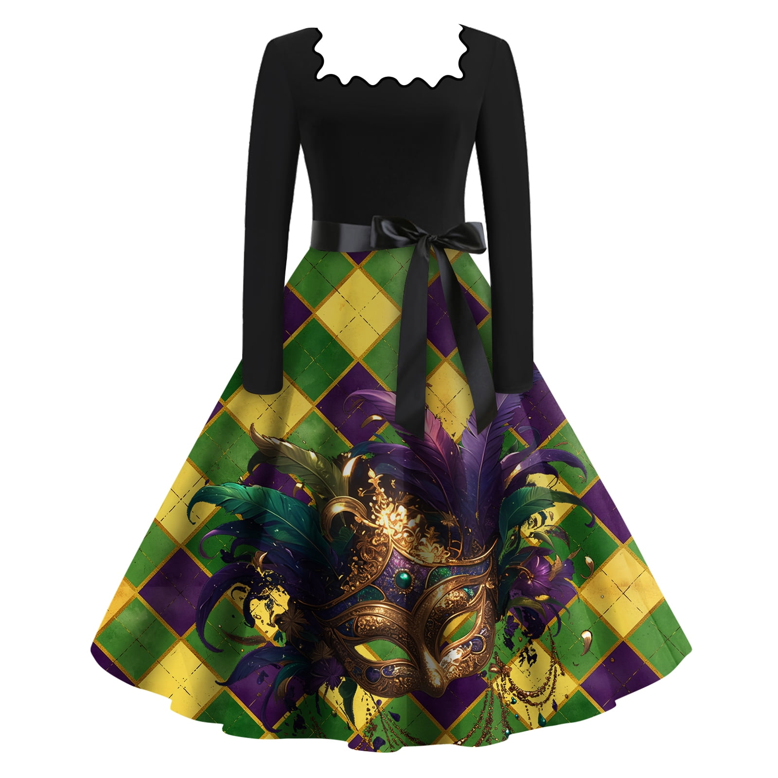 Dresfit Mari Grass Dress for Women Long Sleeves Patch Work Dresses 2026 ...