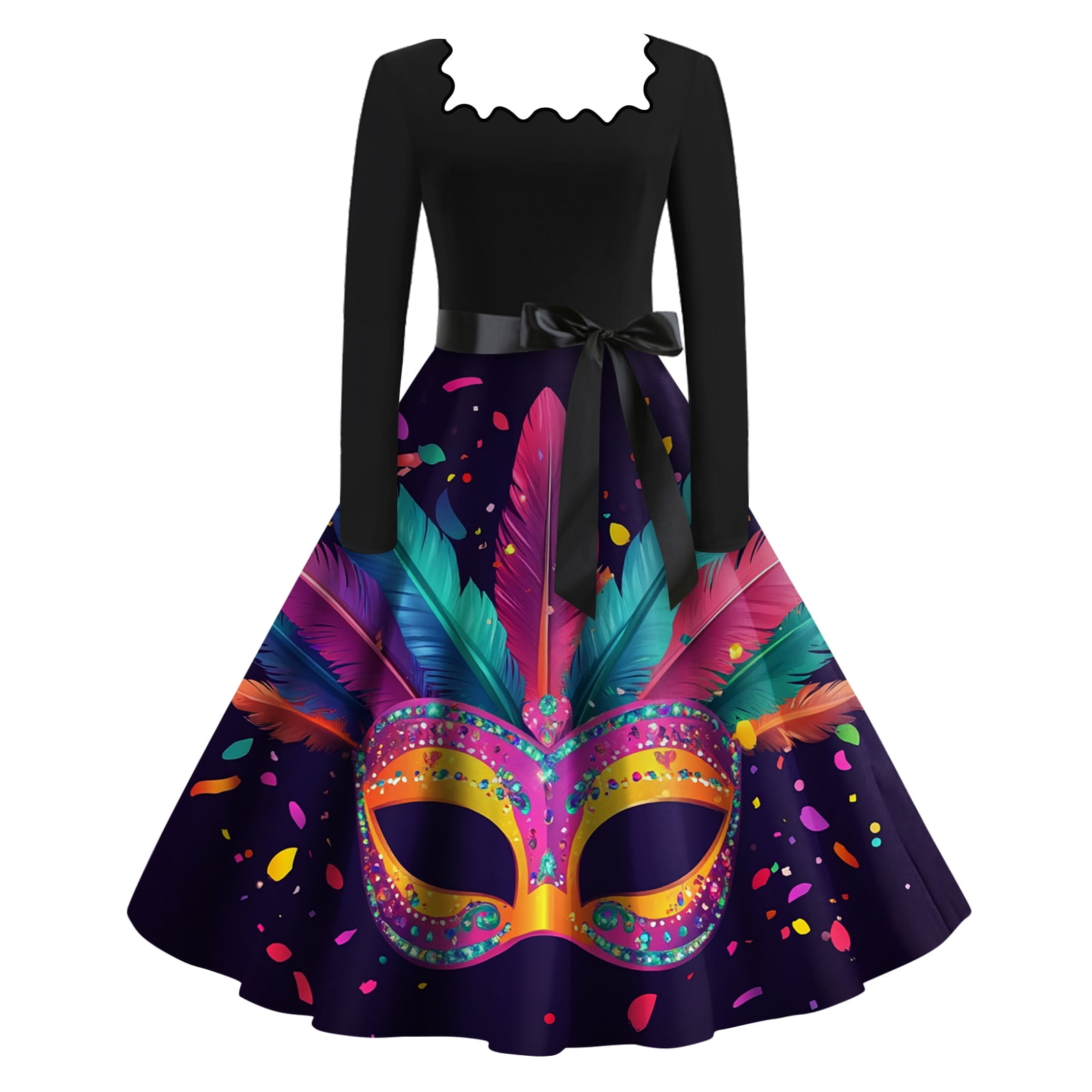 Dresfit Mari Grass Dress Women Square Neck Patch Work Dresses 2026 Long ...