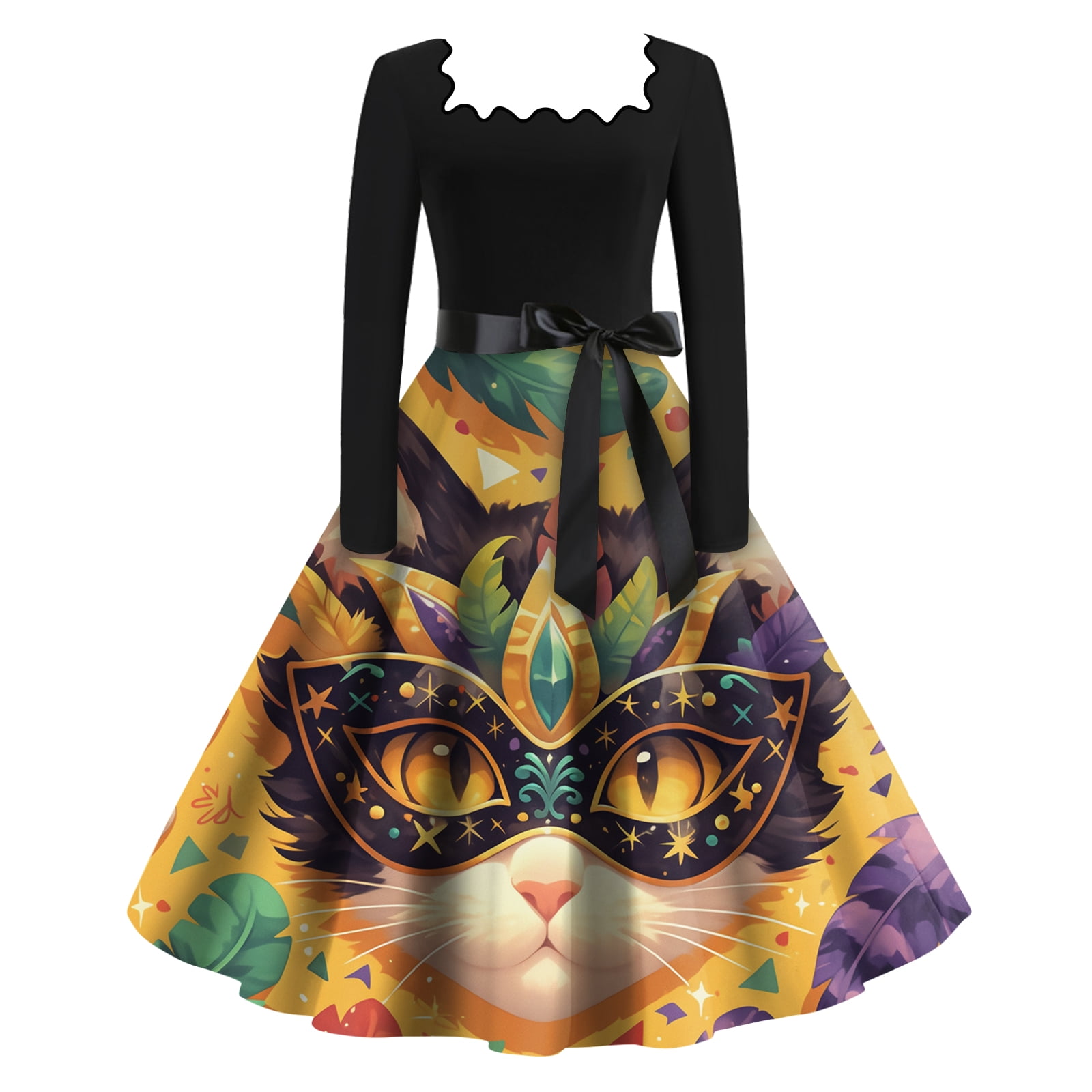 Dresfit Mari Grass Dress for Women Waist Tie Heart Print Dresses 2026 ...