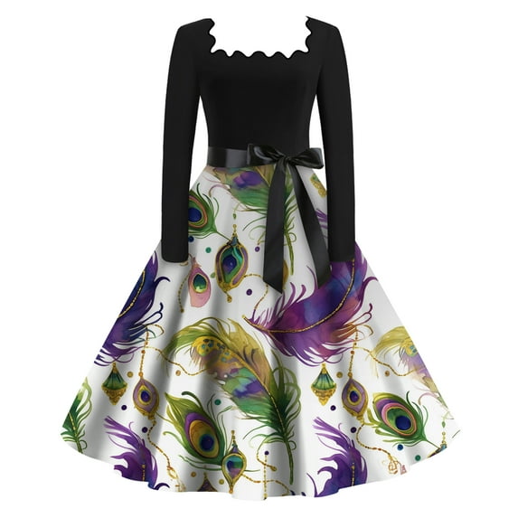 Dresfit Mari Grass Dresses Women Long Sleeves Patch Work Dress 2026 ...