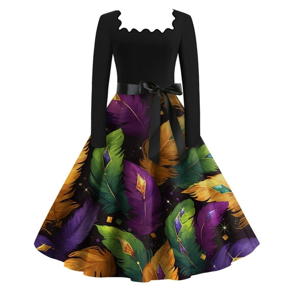 Dresfit Mari Grass Dresses Womens Heart Print Long Sleeves Dress 2026 ...