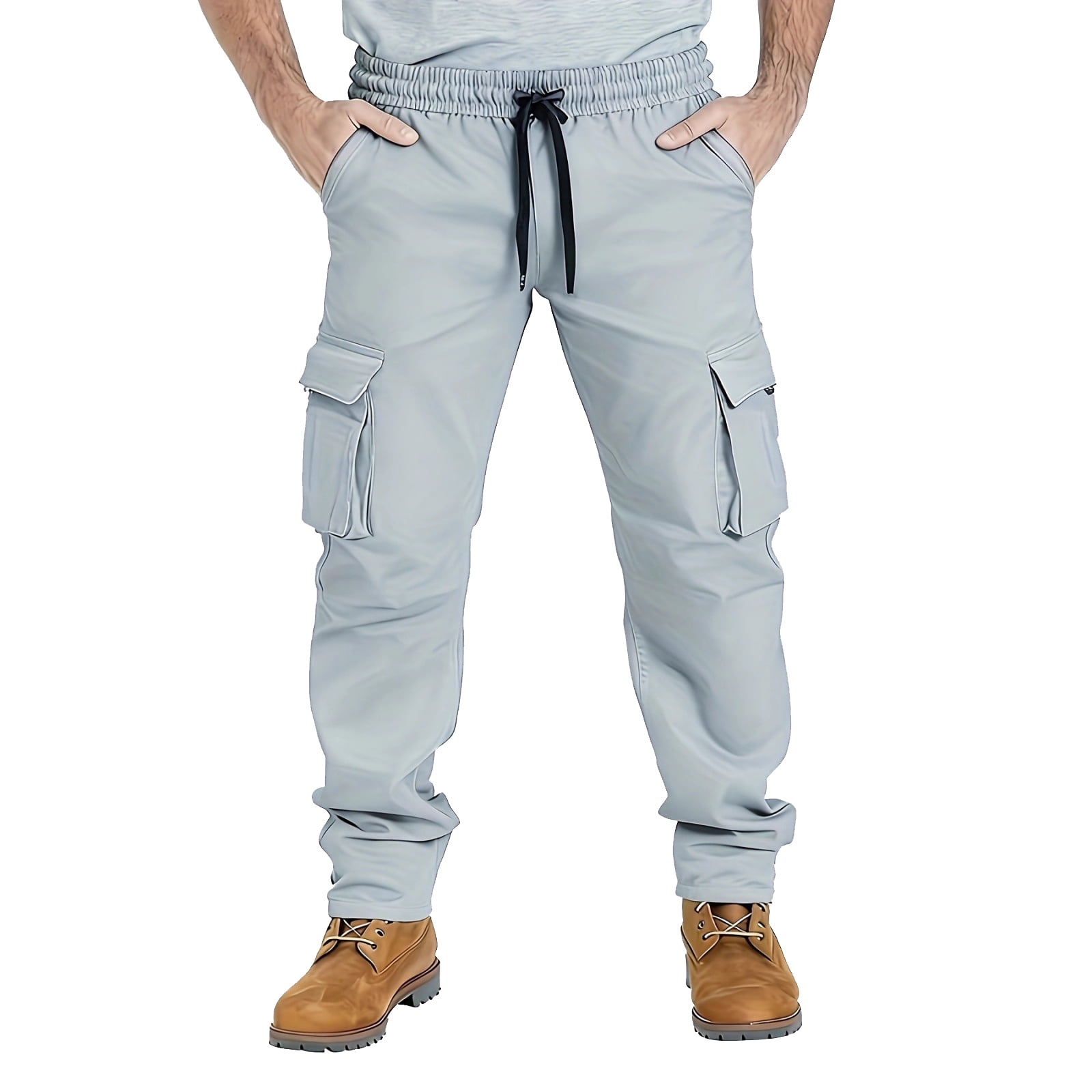 Dresfit Men's Baggy Sweatpants Open Bottom Stretch Cargo Pants ...