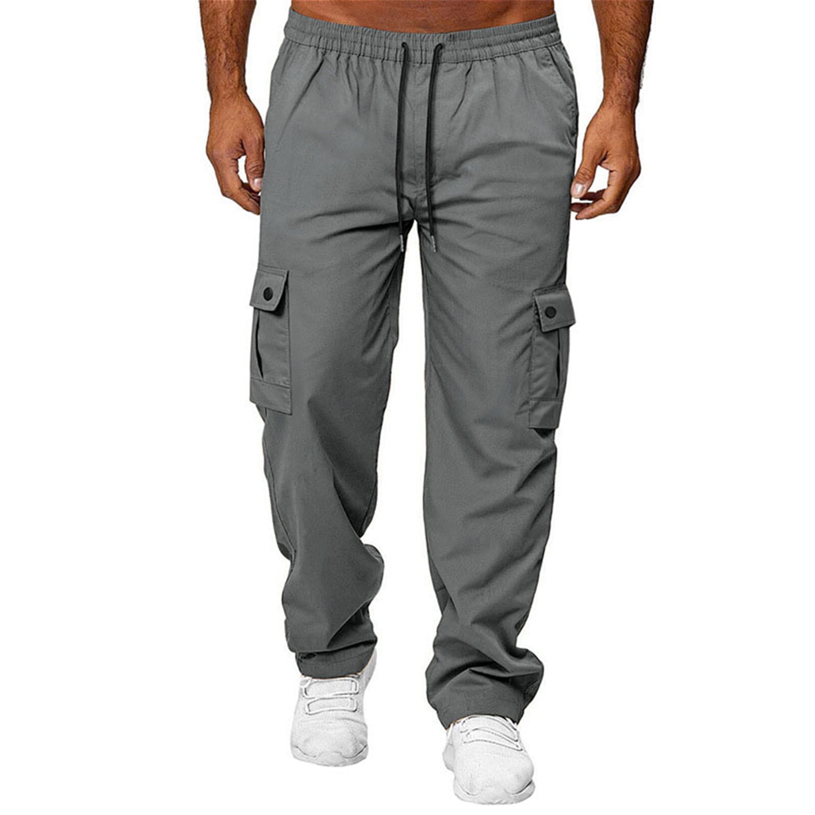 Dresfit Men's Cargo Sweatpants Summer Big and Tall Baggy Pants Flex ...