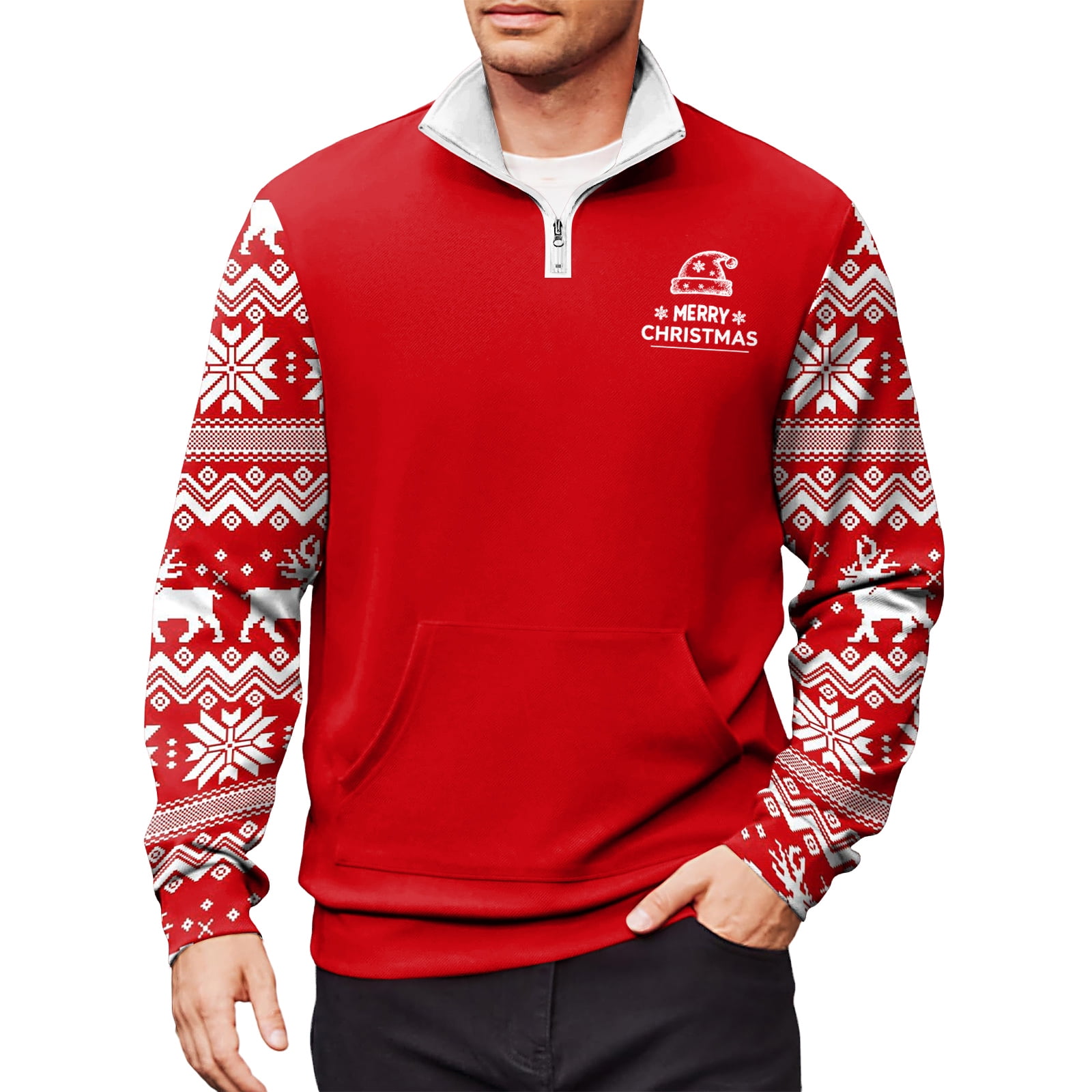 Dresfit Men's Christmas Ugly Sweatshirt Colorful Long Sleeve Color ...