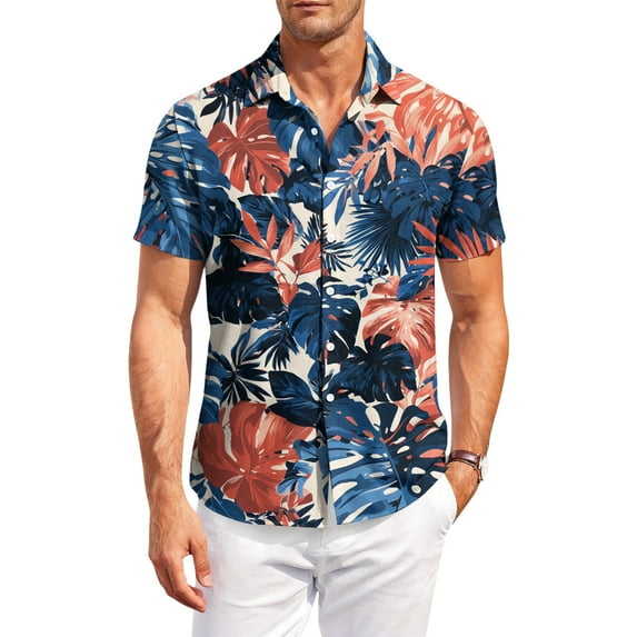 Dresfit Men's Hawaiian Shirt Short Sleeve Graphic Polo Shirts 2026 ...