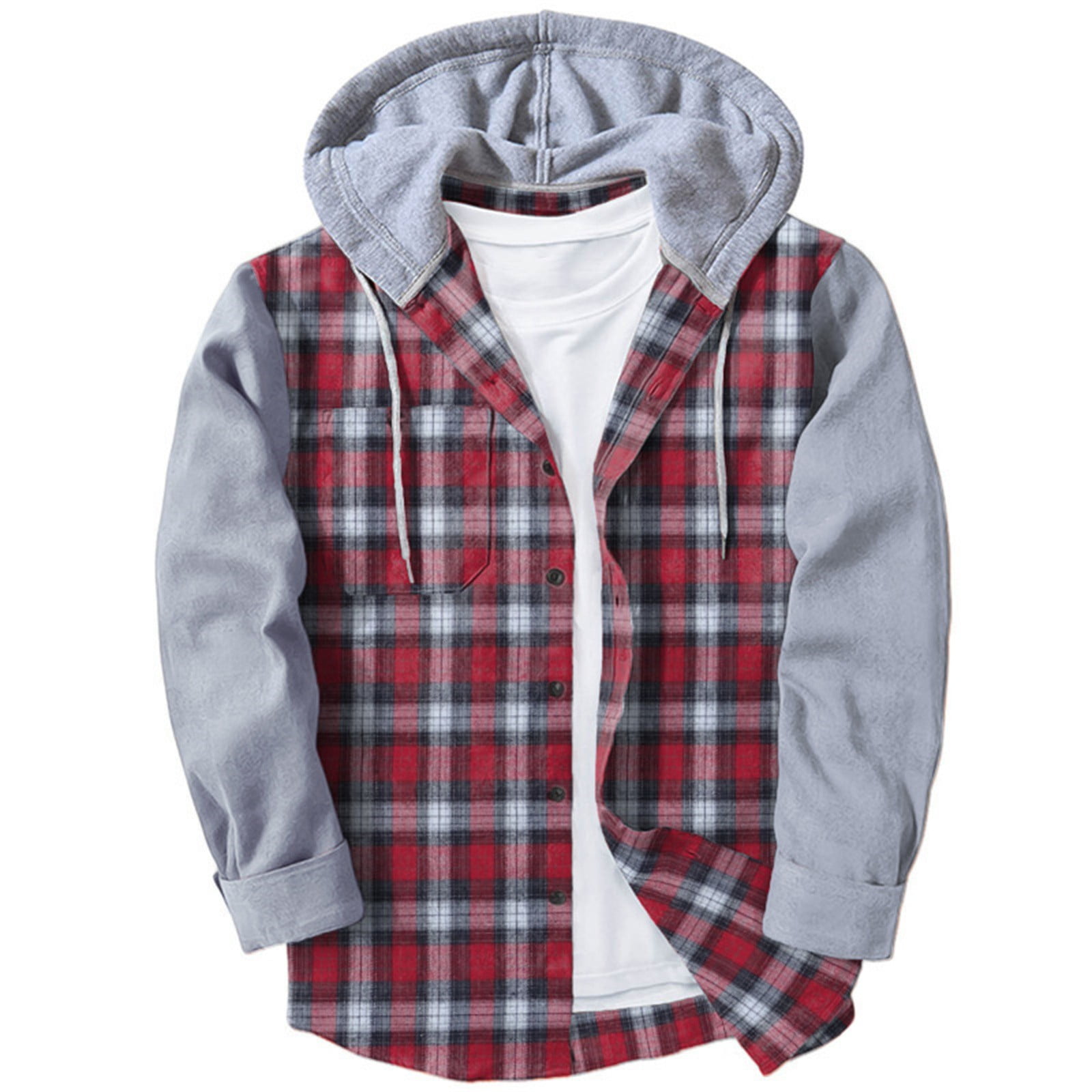 Dresfit Men's Plaid Pullover Quilted Flannel Patchwork Sweatshirts ...