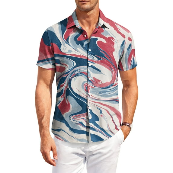 Dresfit Men's Polo Shirts Button Down Graphic Hawaiian Shirt 2026 ...