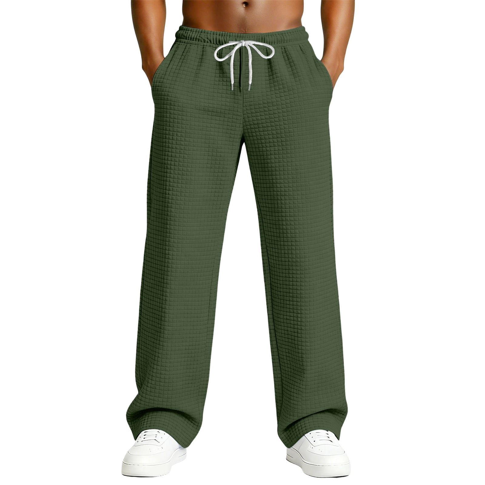 Dresfit Men's Wide Leg Pants Lounge Baggy Sweatpants 2026 Drawstring ...