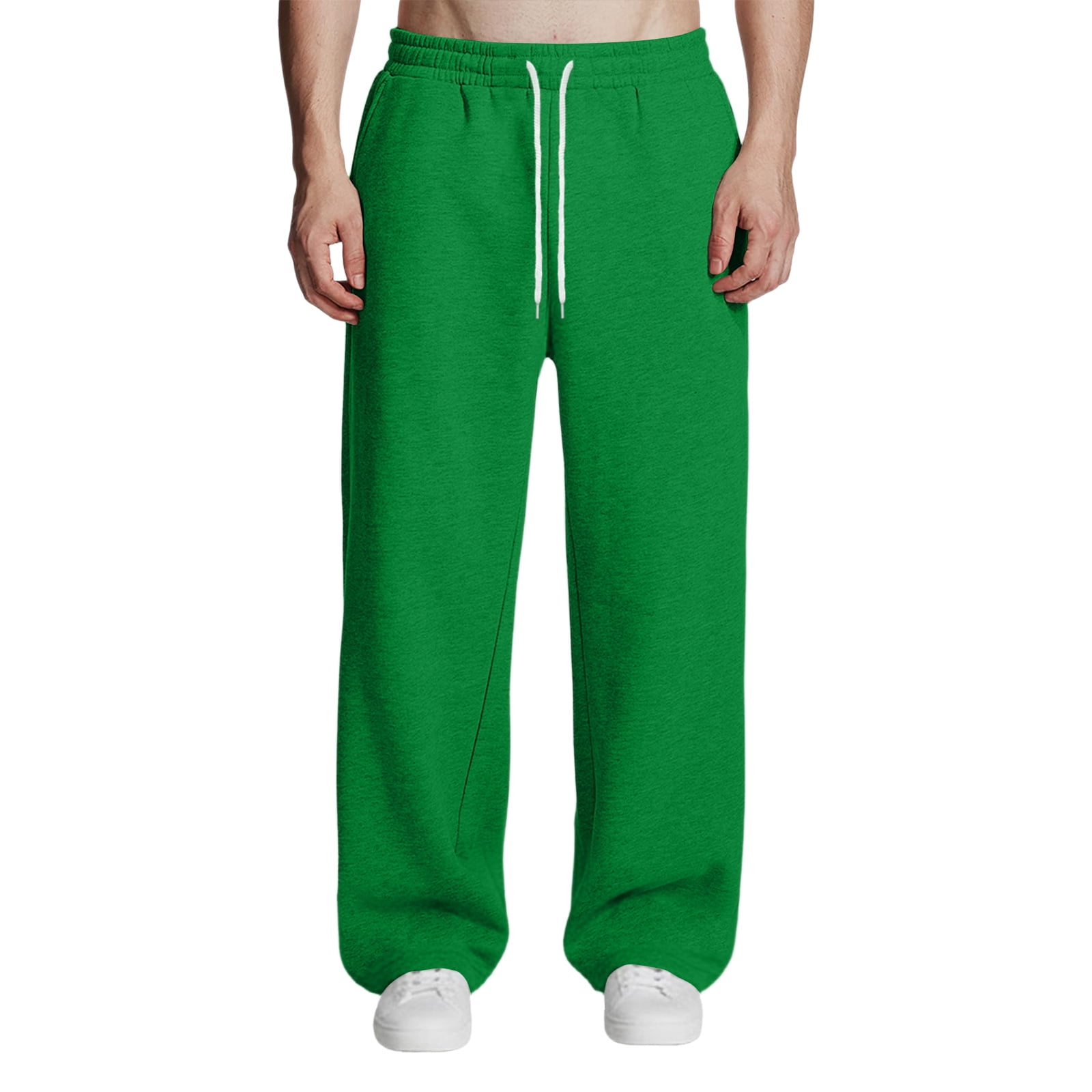 Dresfit Mens Baggy Sweatpants Big and Tall Uncuffed Sweat Pants Cotton ...