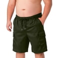 Dresfit Mens Cargo Shorts Drastring Elastic Waist Big and Tall Shorts ...