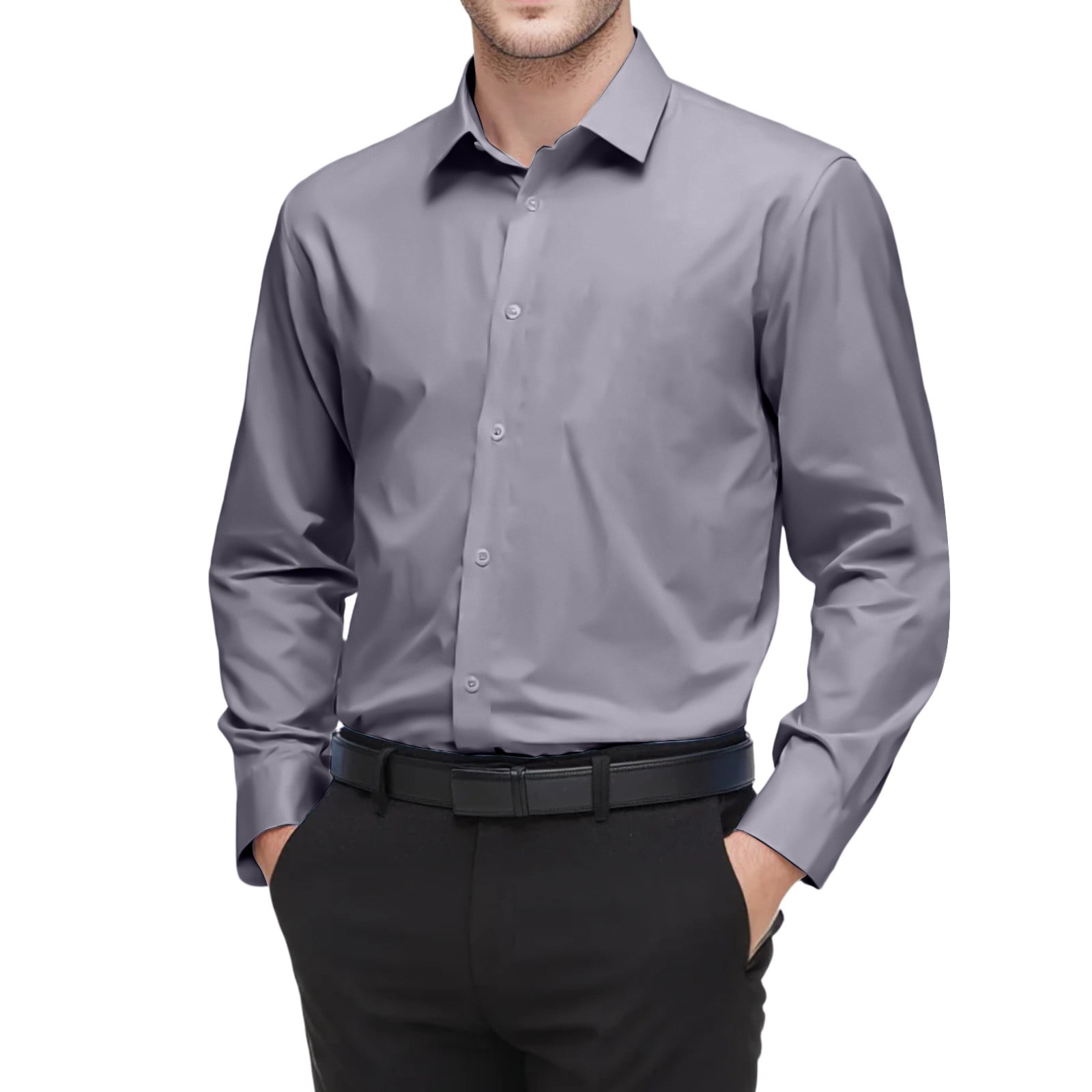 Dresfit Mens Dress Shirt Solid Button Down Shirts 2026 Stretch Collared ...