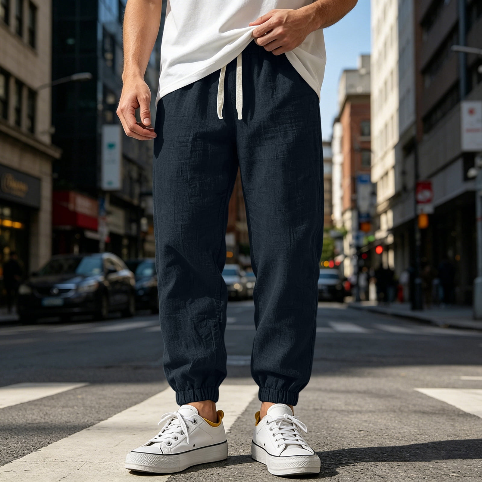Dresfit Mens Joggers Drawstring Baggy Sweatpants 2026 Summer Wide Leg ...
