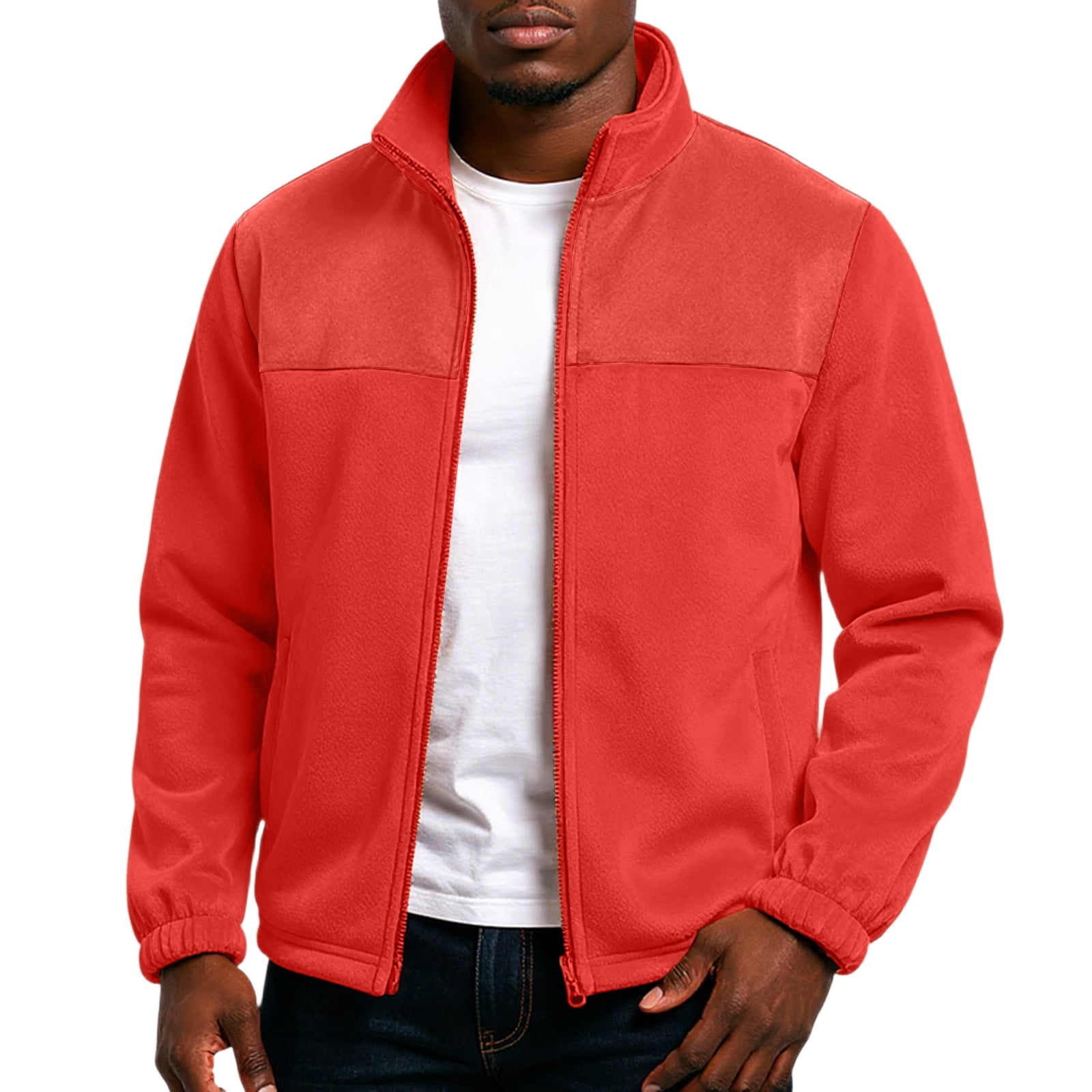 Dresfit Mens Patchwork Jackets Polar Fleece Fleece Jacket Fall Winter ...