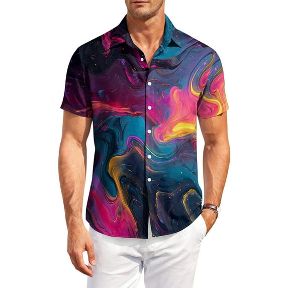 Dresfit Mens Polo Shirt Graphic Short Sleeve Hawaiian Shirts 2026 ...