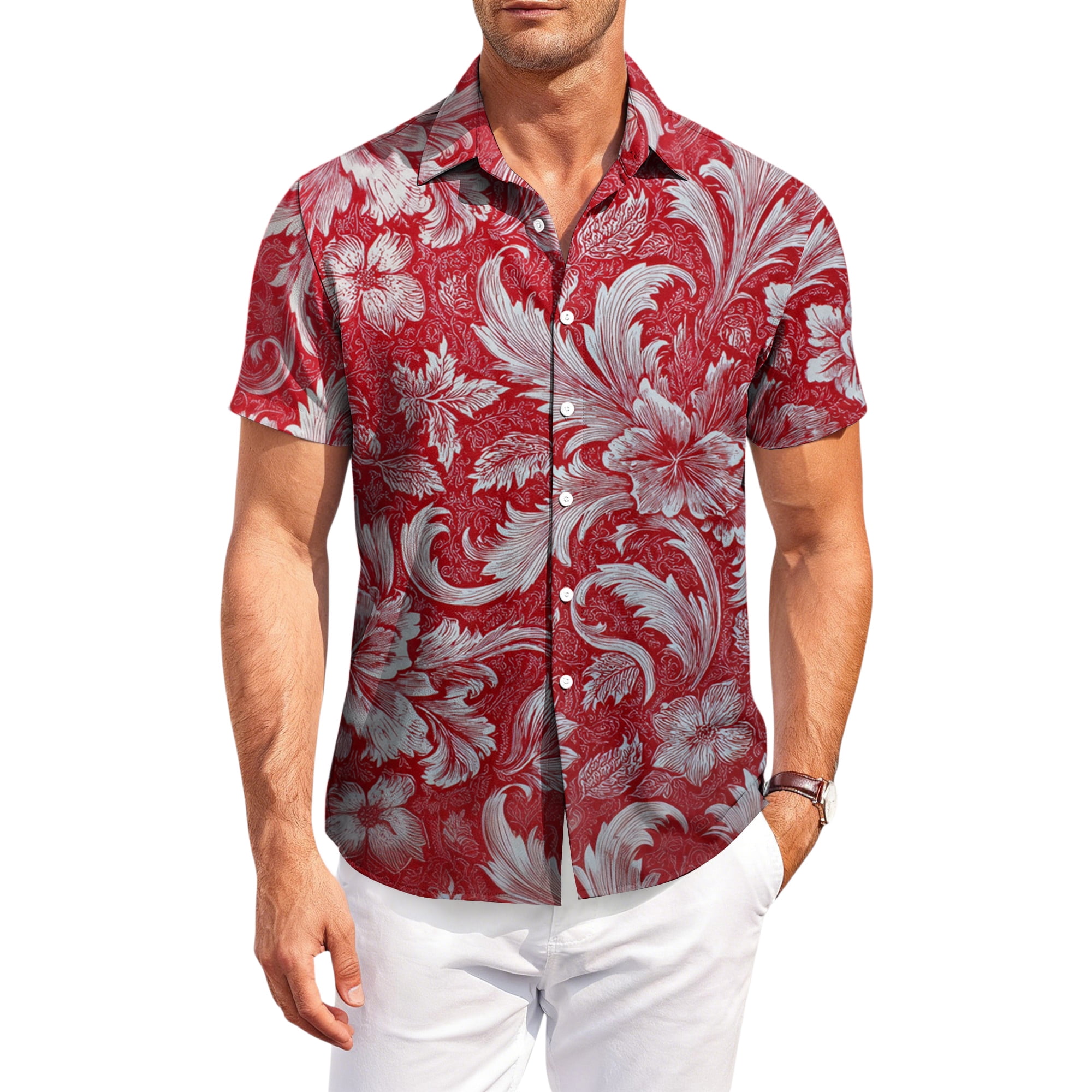 Dresfit Mens Polo Shirts Graphic Short Sleeve Hawaiian Shirt 2026 ...