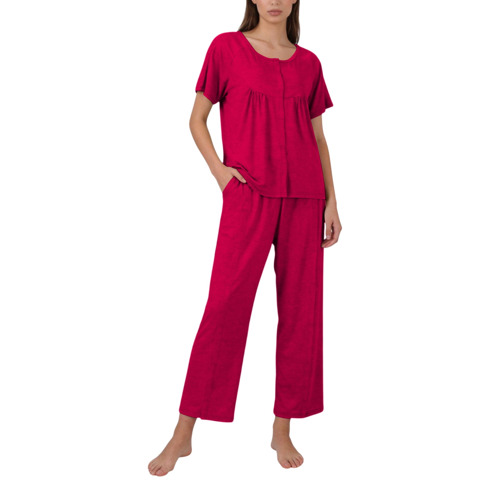 Dresfit Mens Womens 2 Piece Sets Sets Post Surgery Short Sleeve Crew ...