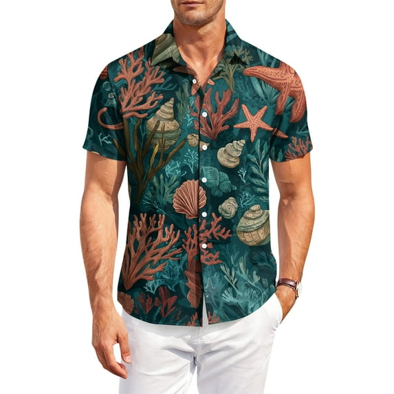 Dresfit Polo Shirts Men Short Sleeve Graphic Hawaiian Shirt 2026 Summer ...