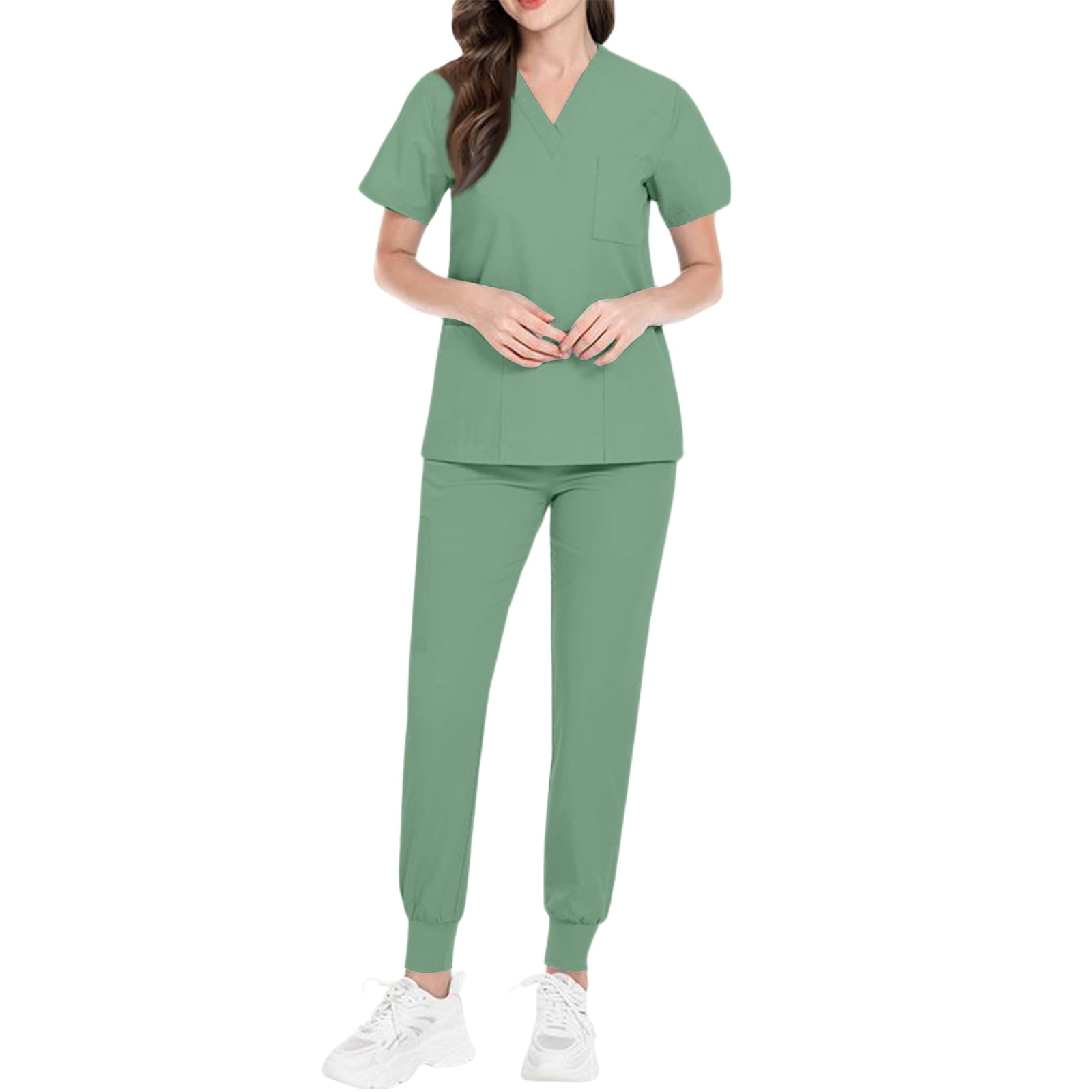 Dresfit Scrubs Sets Women for Woman Quick Dry Waistband V Neck Top and ...