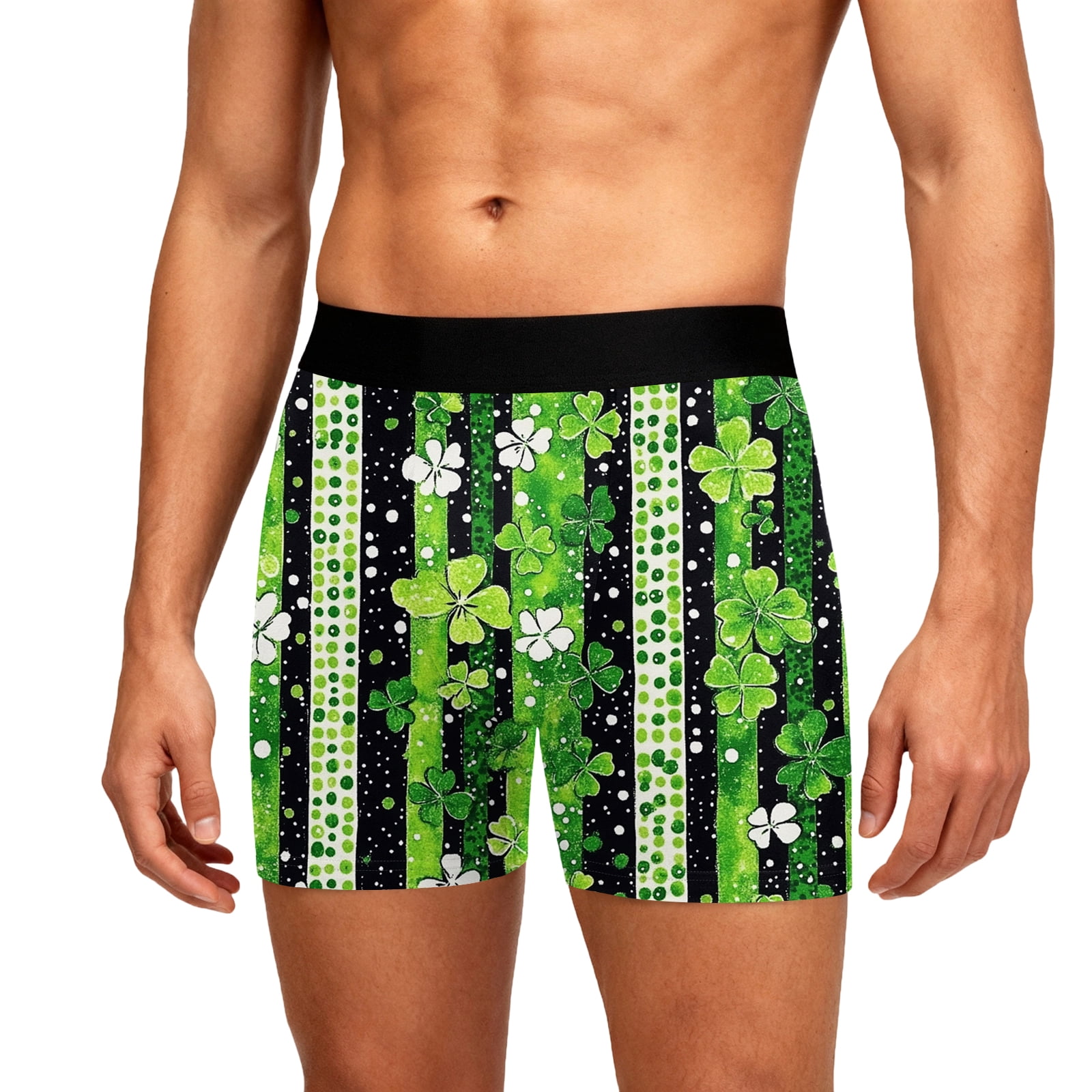 Dresfit St Patrick's Day Underwear For Men Clover Leaves Mens Boxer ...